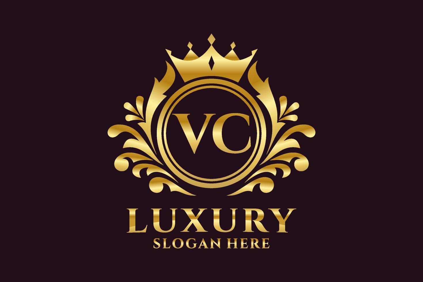 Initial VC Letter Royal Luxury Logo template in vector art for luxurious branding projects and ...
