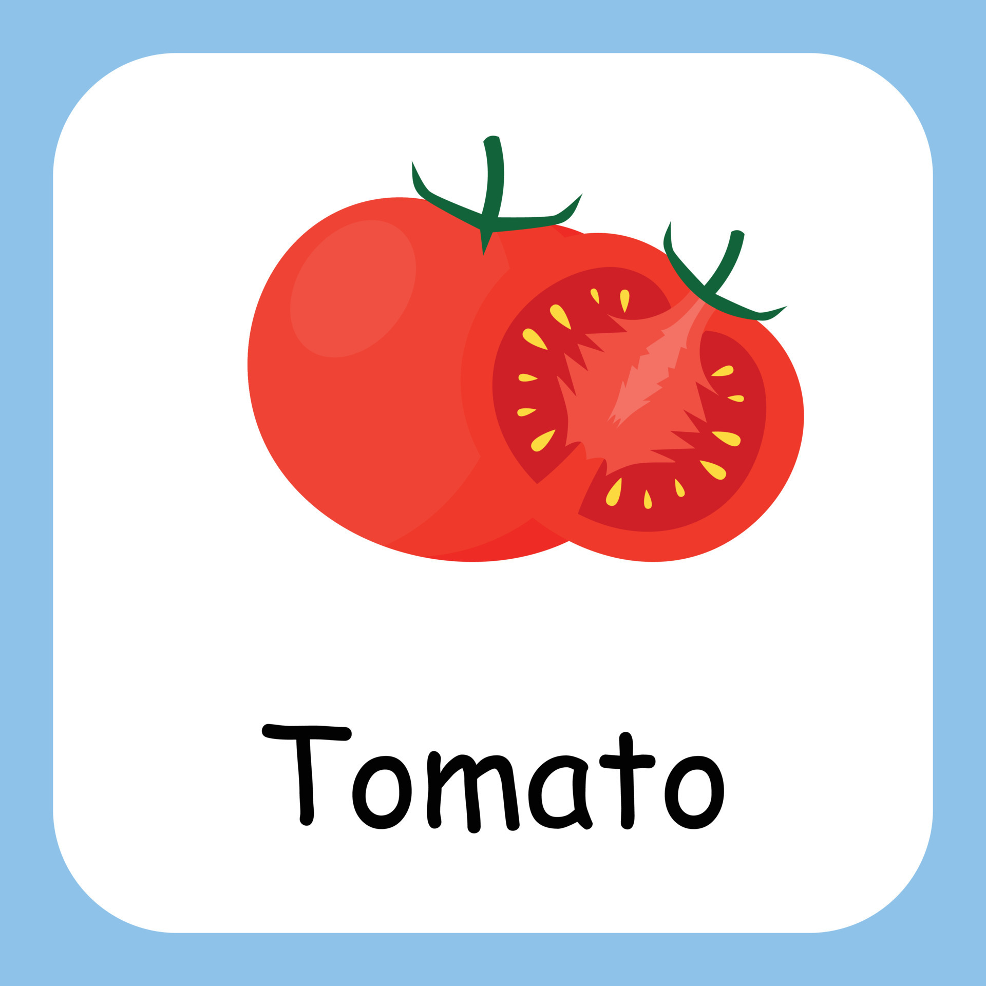 Tomato Clip art with text, Flat design. Education for kids. Vector ... Tomato Clip art with text, Flat design. Education for kids. Vector ...