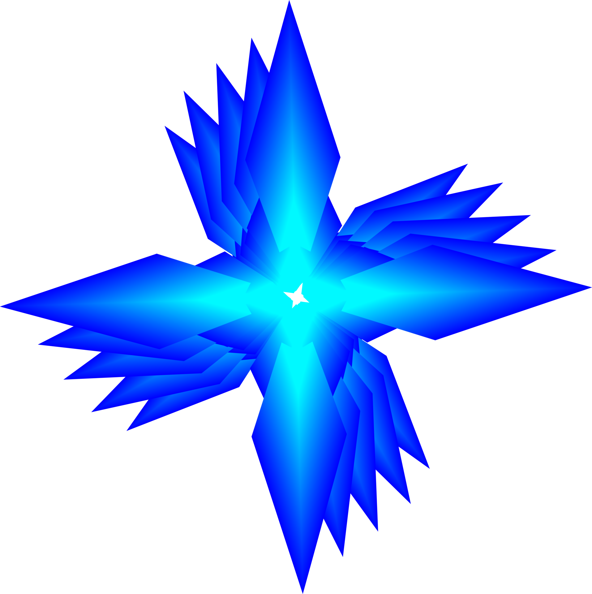 Blue Star Shape Flower Sticker Label Glossy Decoration Abstract