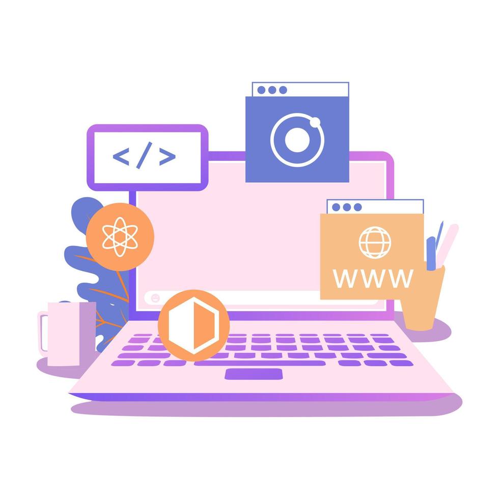 Php And Development Flat Style Illustration Design 11844824 Vector Art At Vecteezy