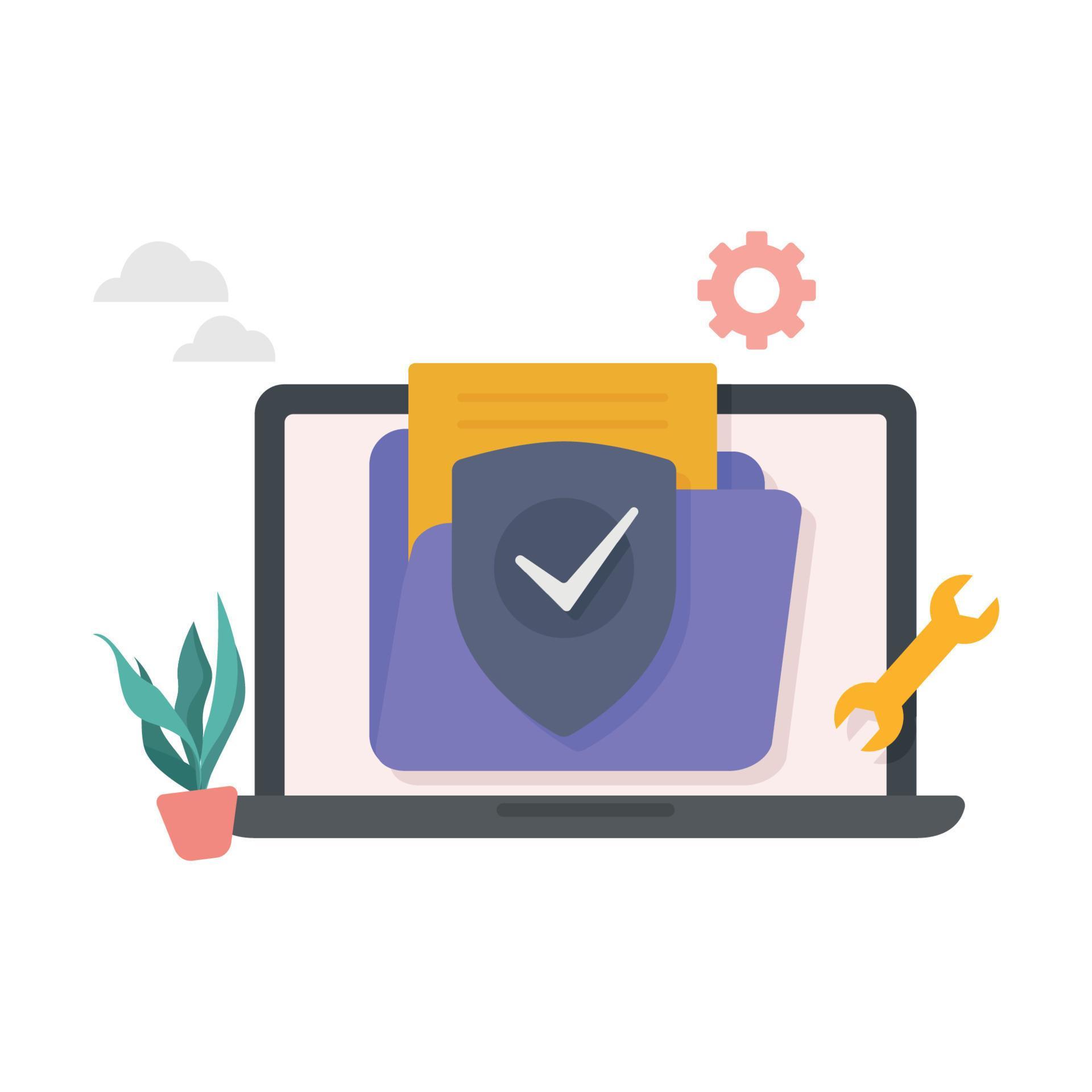 Secure confidential files folder with documents access and private lock illustration. 11846276 ...