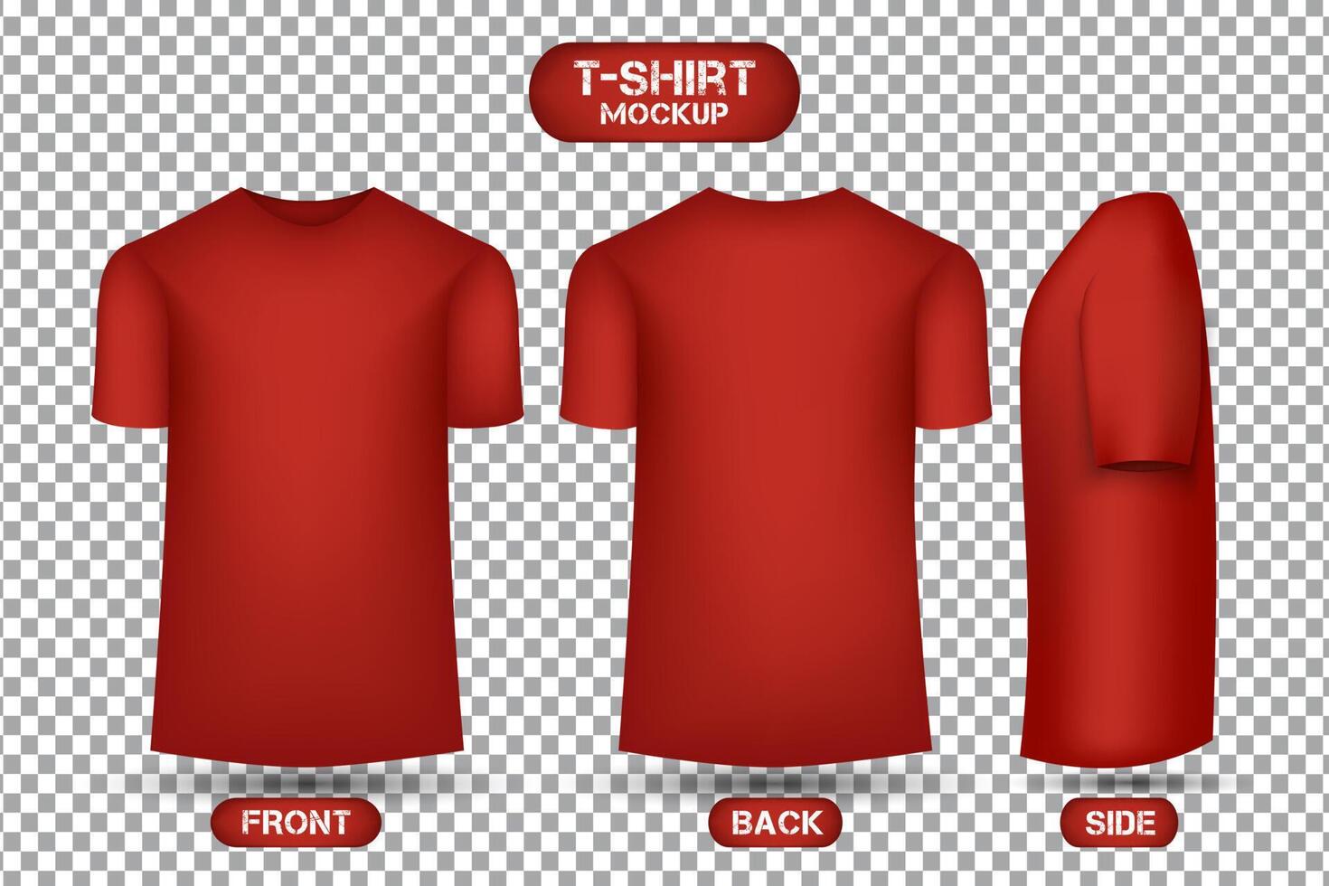 plain red t-shirt design, with front, back and side views, 3d style t ... plain red t-shirt design, with front, back and side views, 3d style t ...