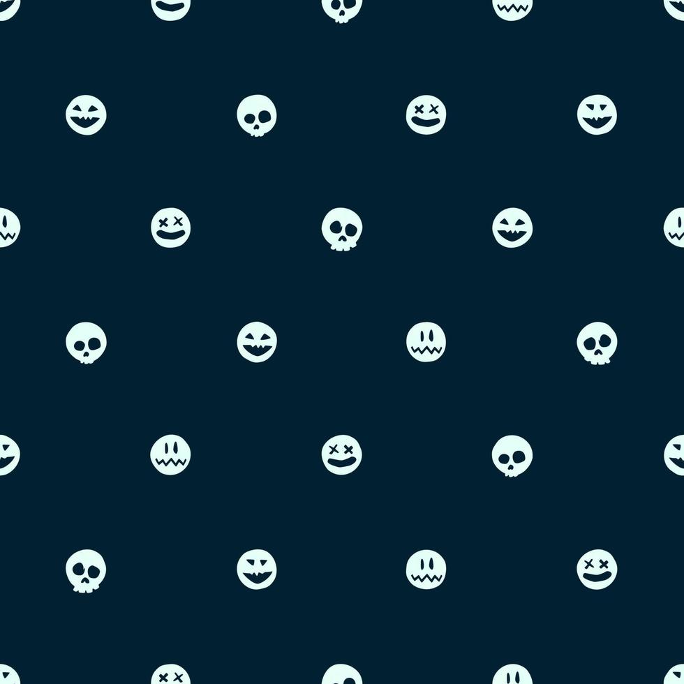 Spooky Faces Polka Dot Pattern, Skeletons and Ghosts Seamless ...