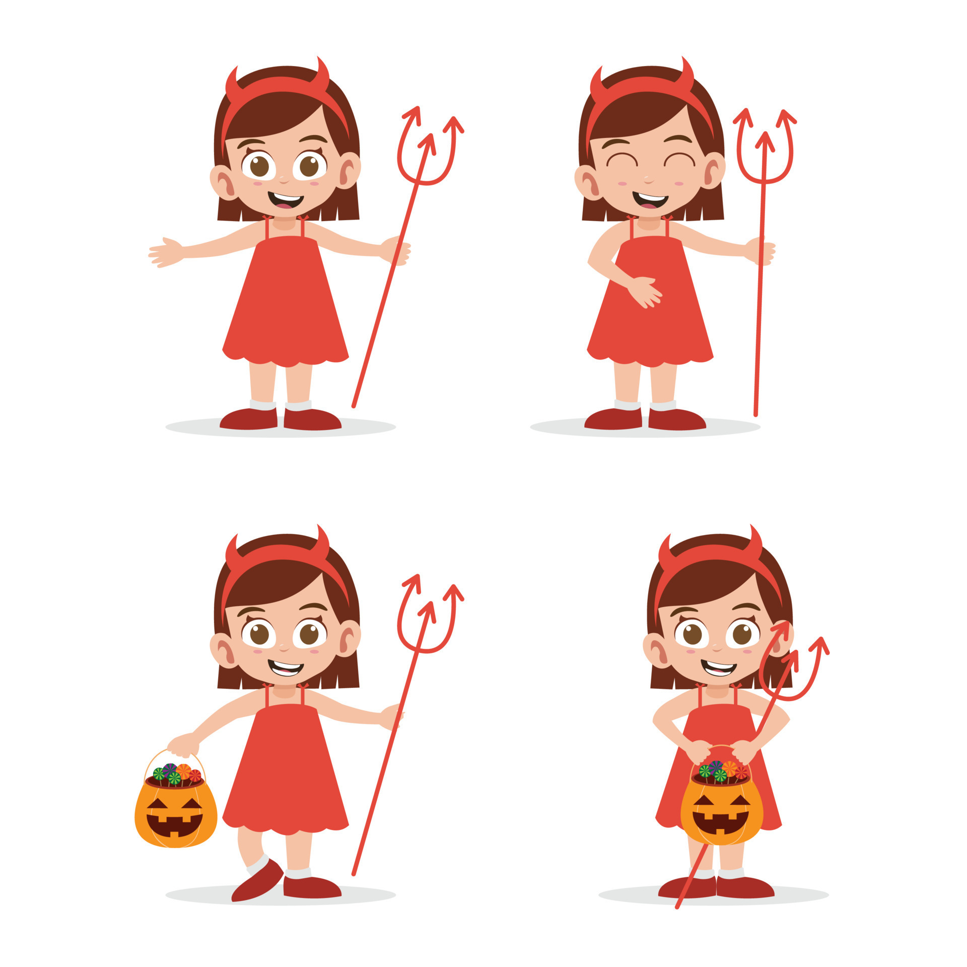 Cute Girl Wearing Witch Costume For Halloween Stock Vector 11848165