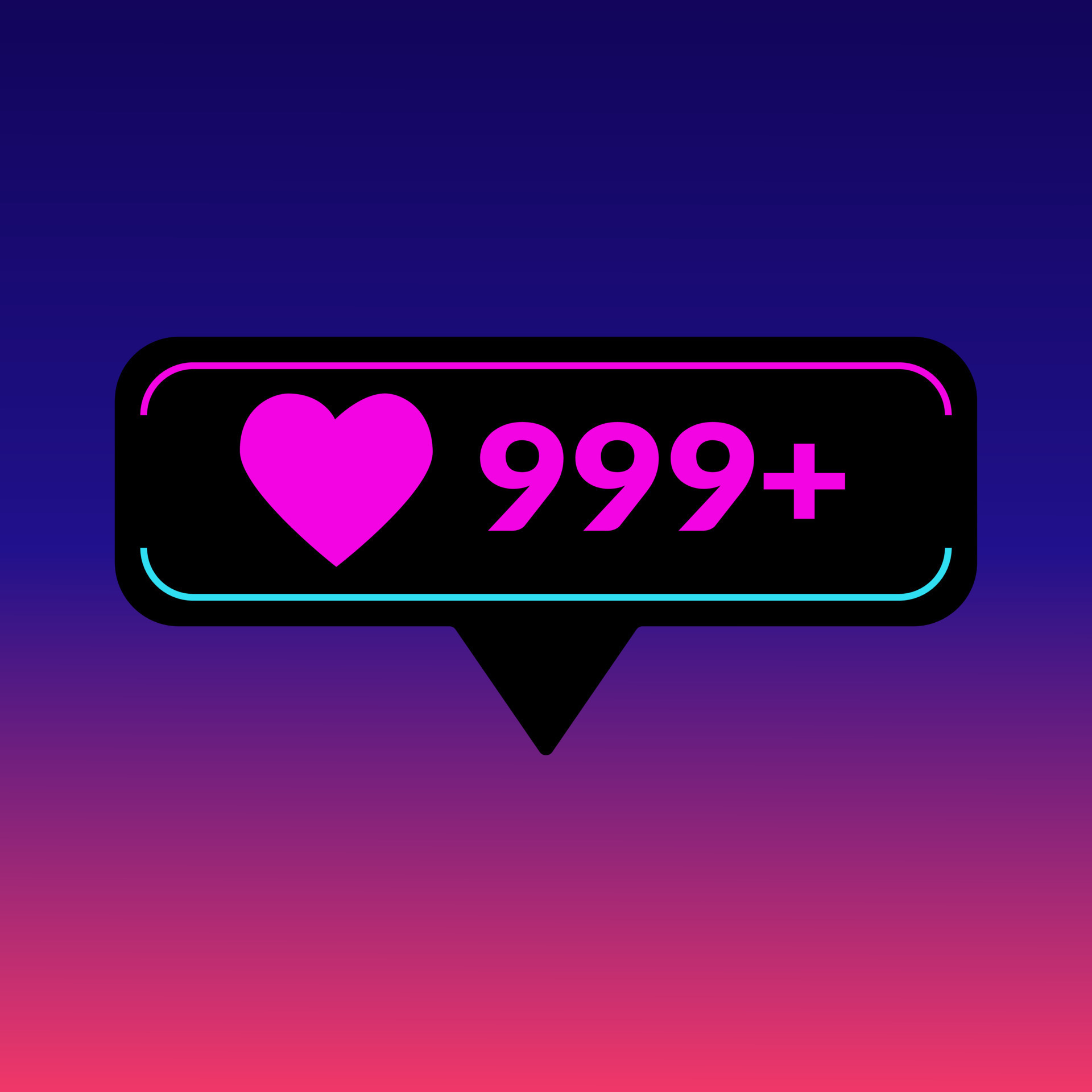 Social media loves or likes icon with vector concept in gradient neon ... Social media loves or likes icon with vector concept in gradient neon ...
