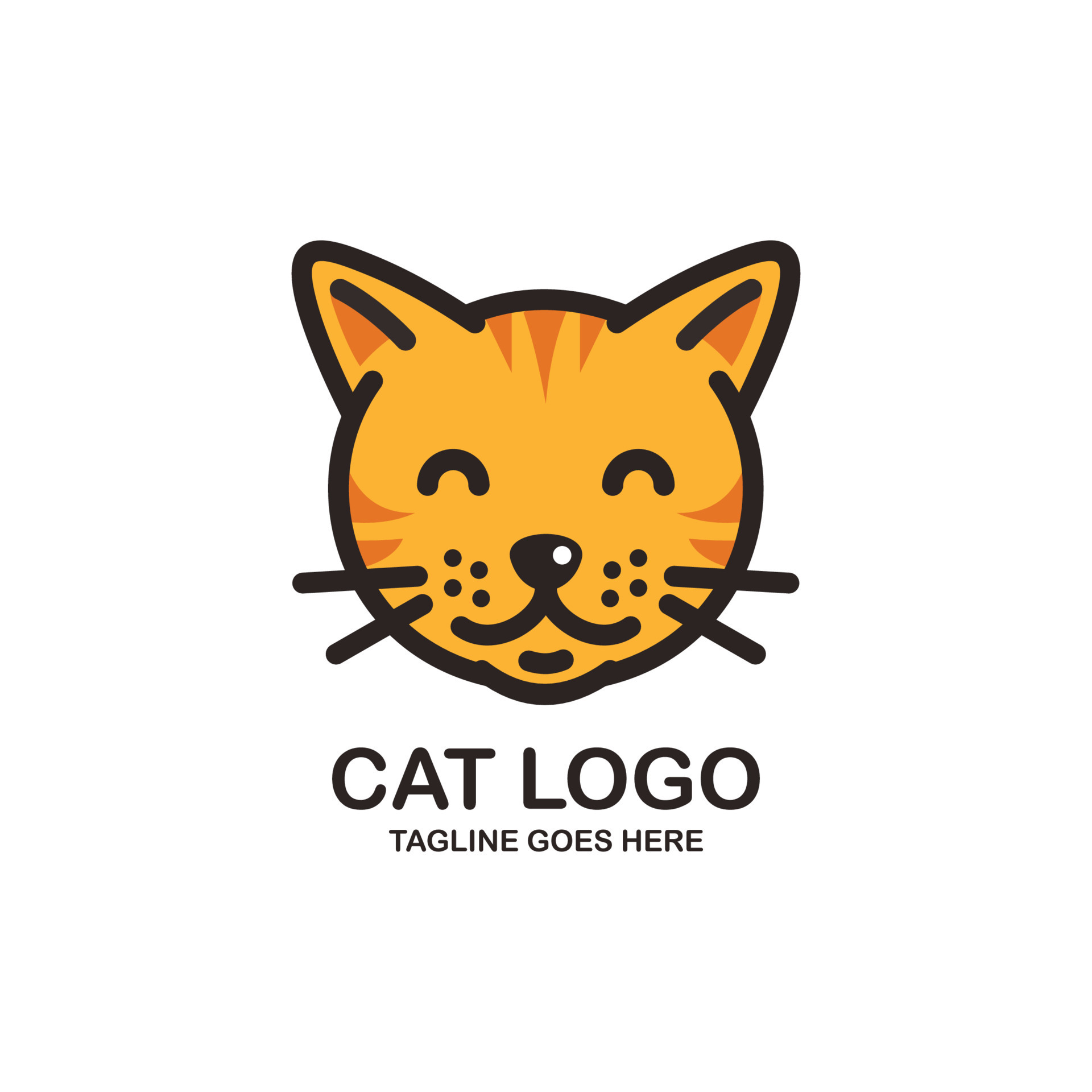 Cute cat face logo design 11855090 Vector Art at Vecteezy