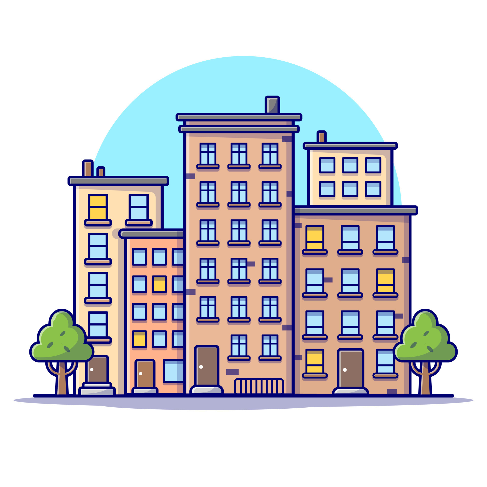 Cityscape Cartoon Vector Icon Illustration. Building Architecture Icon ... Cityscape Cartoon Vector Icon Illustration. Building Architecture Icon ...