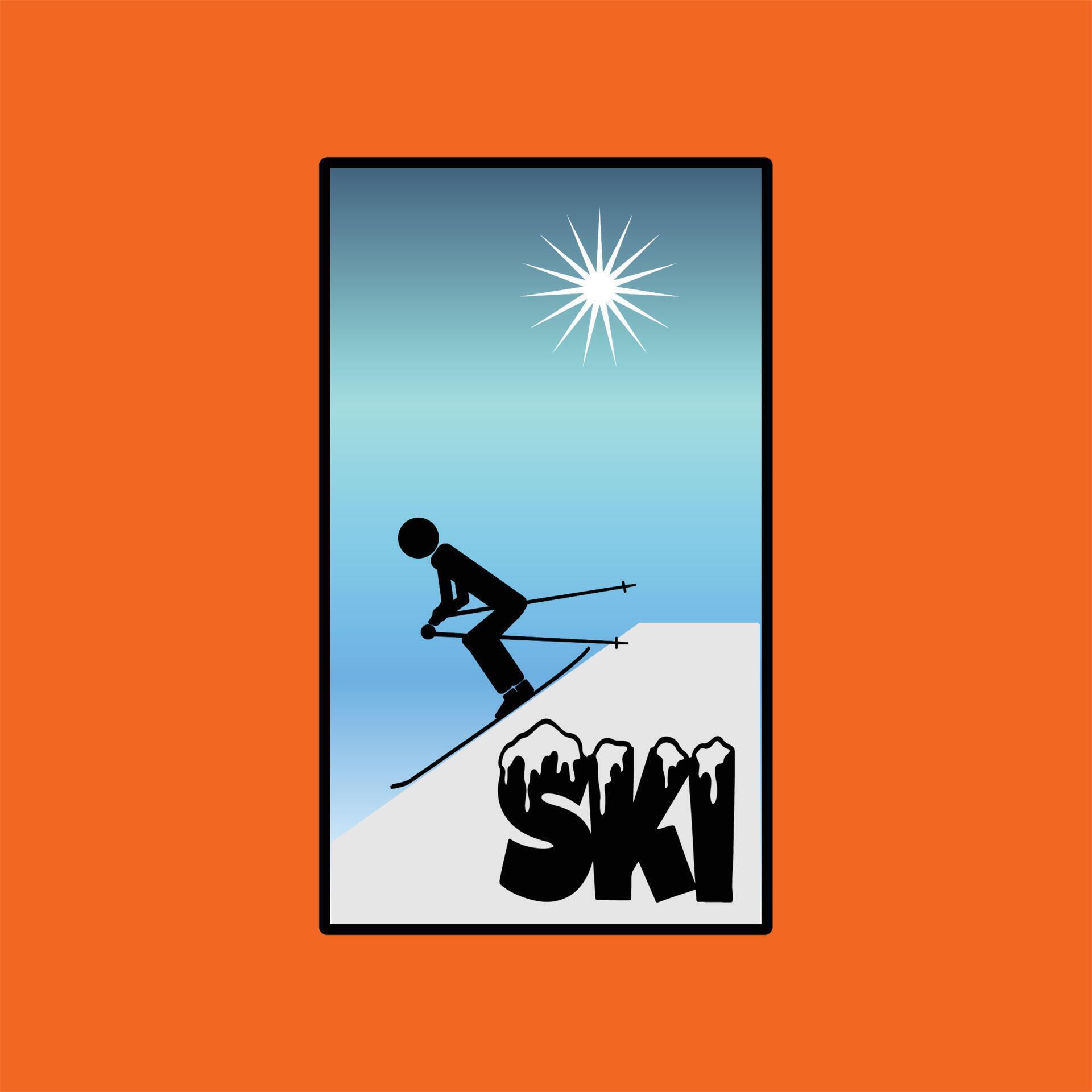 vector de logotipo de esquí de fondo naranja 11855602 Vector en Vecteezy