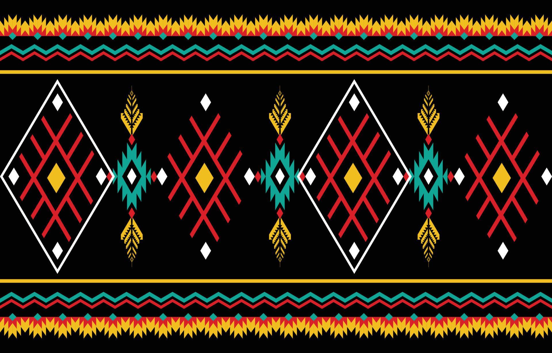 Abstract Orange And Red Geometric Native Pattern Seamless Vector