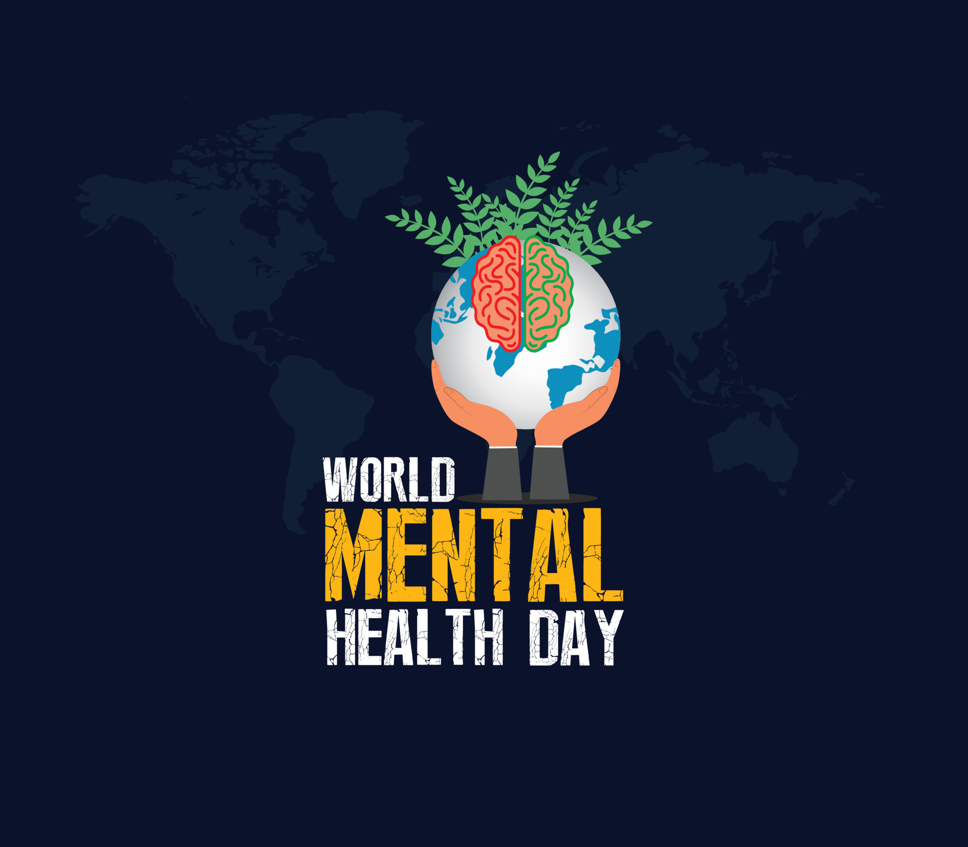 World Mental Health Day October 10 Poster And Banner Day With Nice And