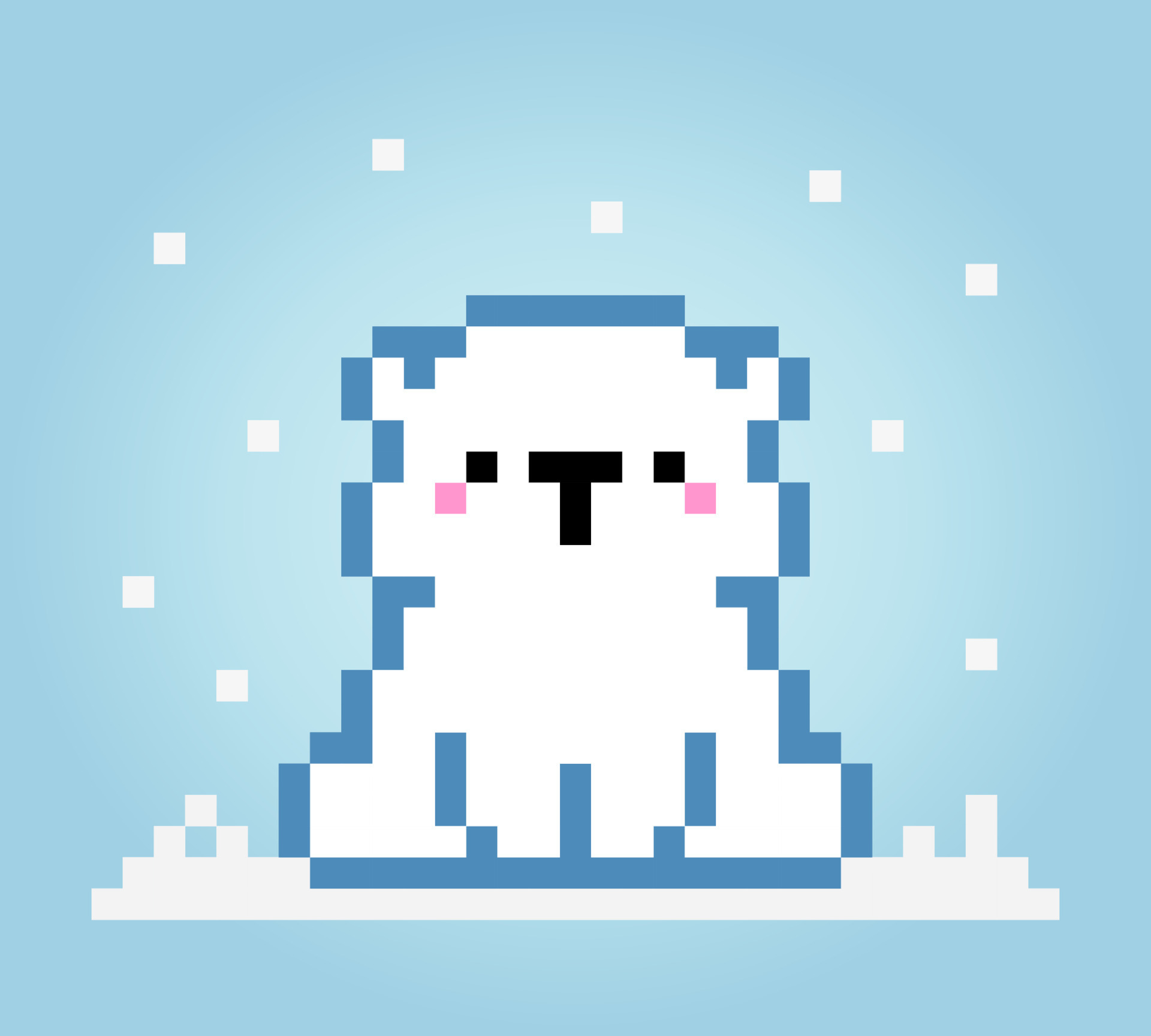 Pixel 8 bit polar bear. Pixel Animals in vector illustration for game ... Pixel 8 bit polar bear. Pixel Animals in vector illustration for game ...