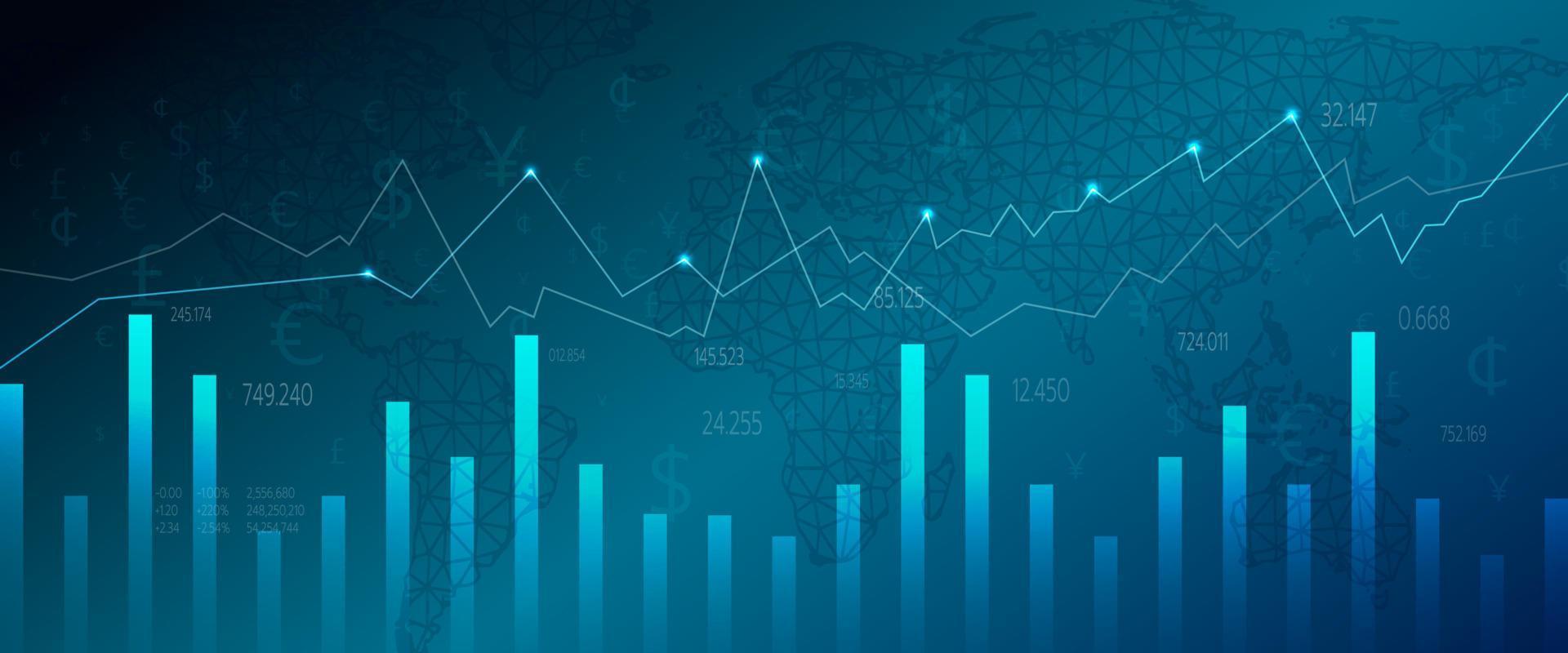 Illustration Of Economic Growth Background Graph And World Map 11862117 Vector Art At Vecteezy