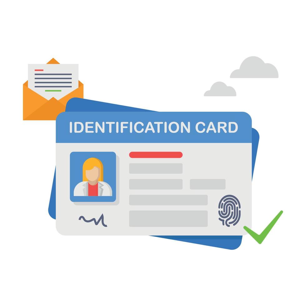 Identification Card Citizen Woman Card Concept Illustration 11863697 Vector Art At Vecteezy