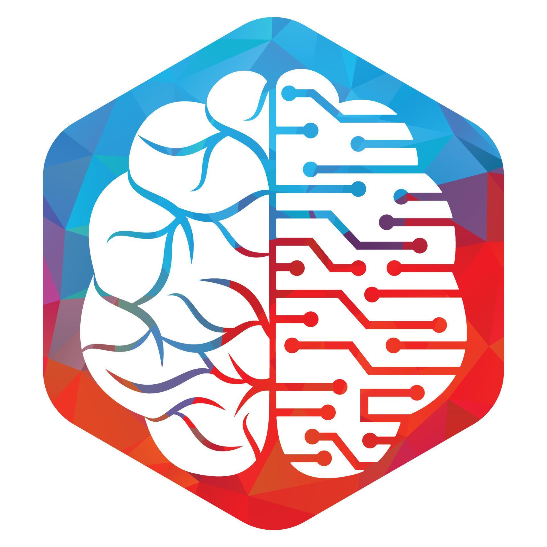 Brain connection logo design. digital brain logo template. Brainstorm icon. Logo ideas. Think ...