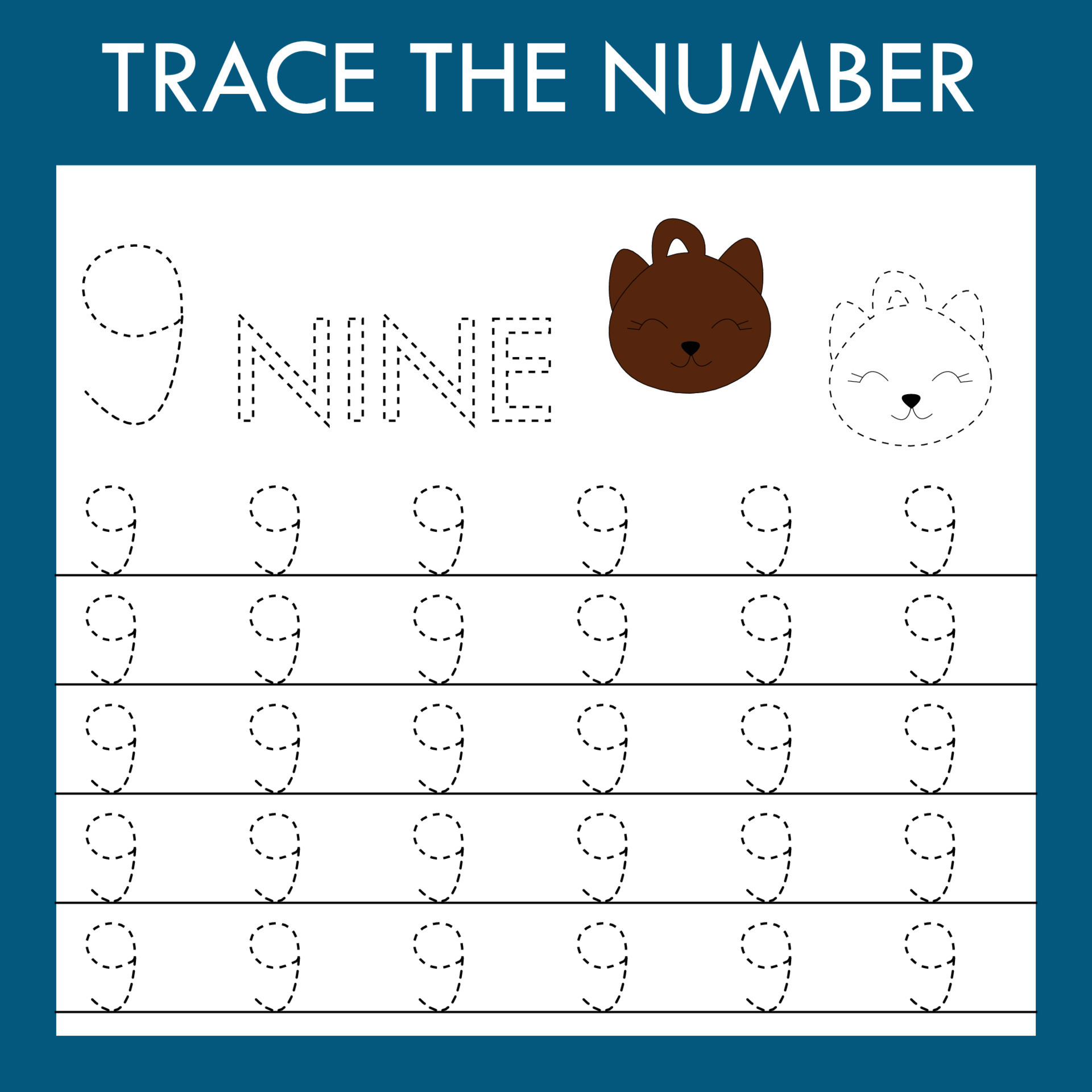 Number training write and count numbers. Exercises handwriting practice ...