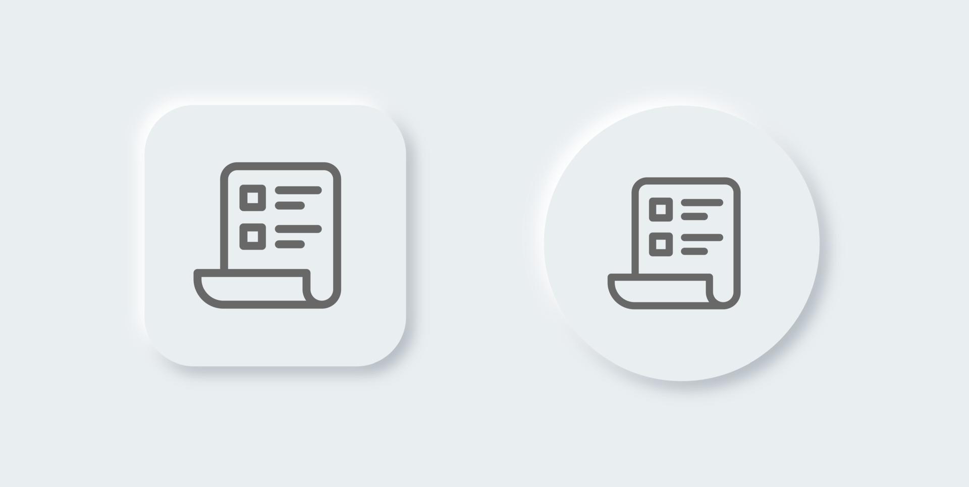 List Line Icon In Neomorphic Design Style Checklist Signs Vector