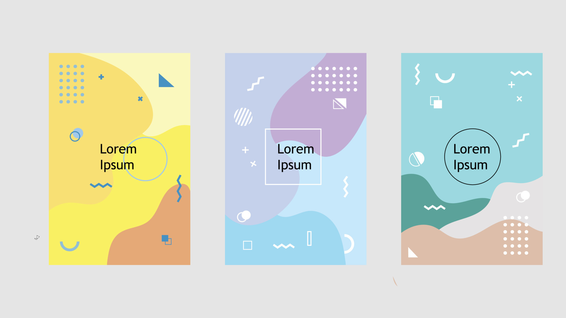 set of template memphis for poster or stories social media promotion ...