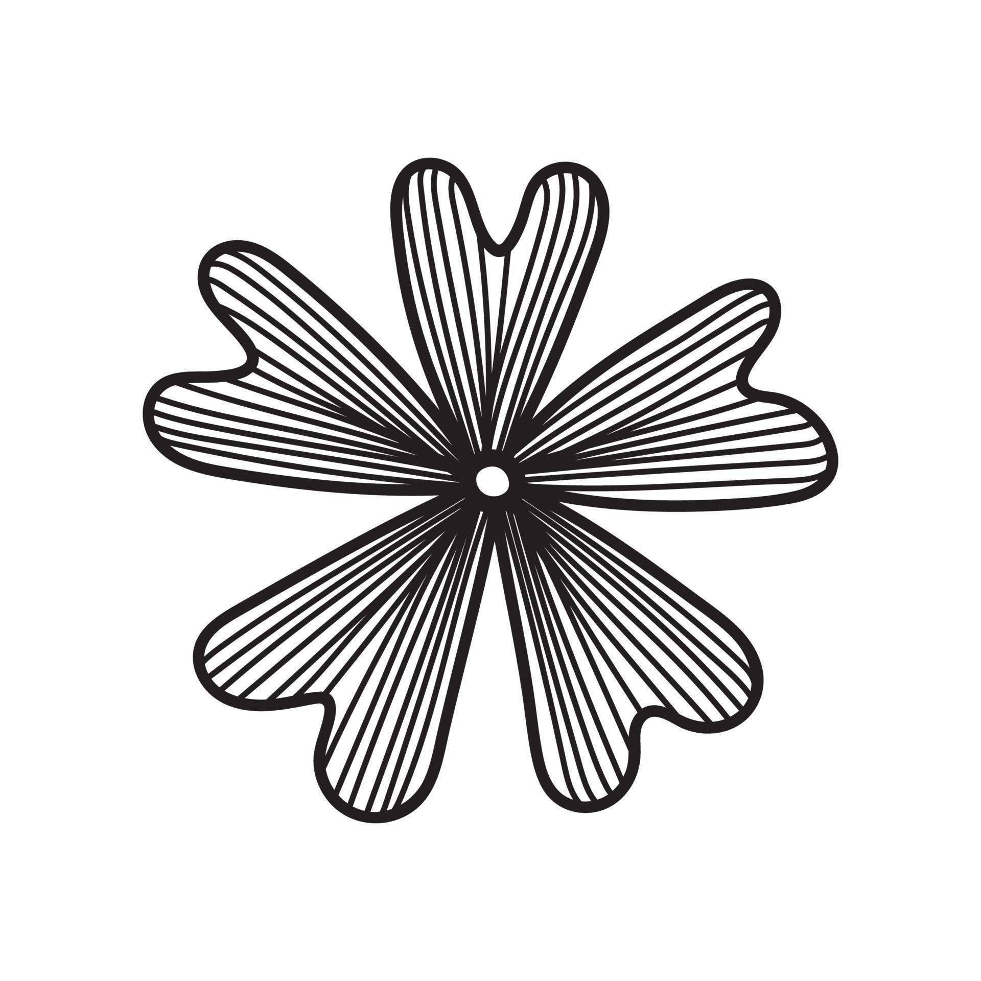 Simple flower line art drawing. Hand drawn Illustration. Abstract ...