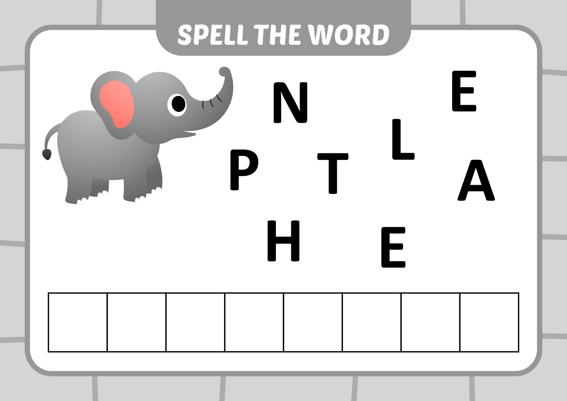 Deletrear La Palabra Para Ni os Vector De Elefante 11873345 Vector En deletrear-la-palabra-para-ni-os-vector-de-elefante-11873345-vector-en