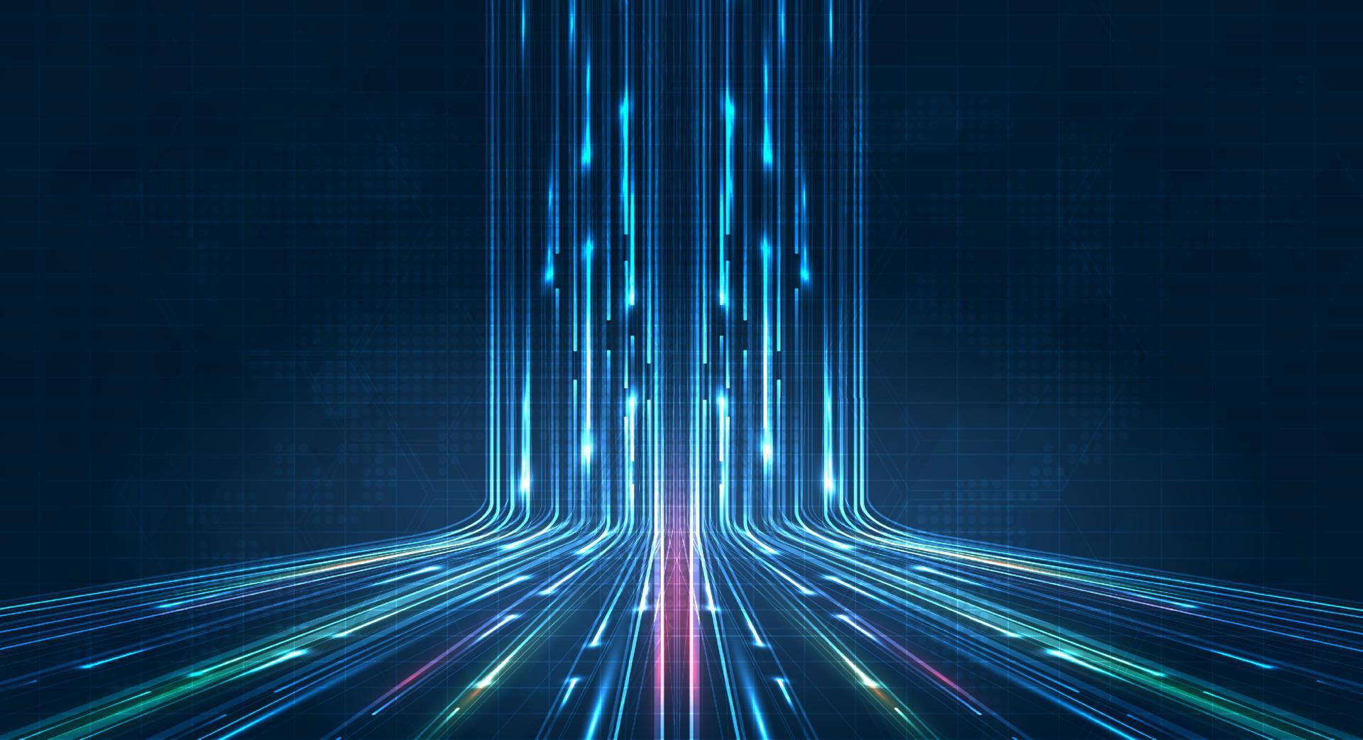 5G or 6G dot line mobile technology. Wireless data network and connection technology concept ...