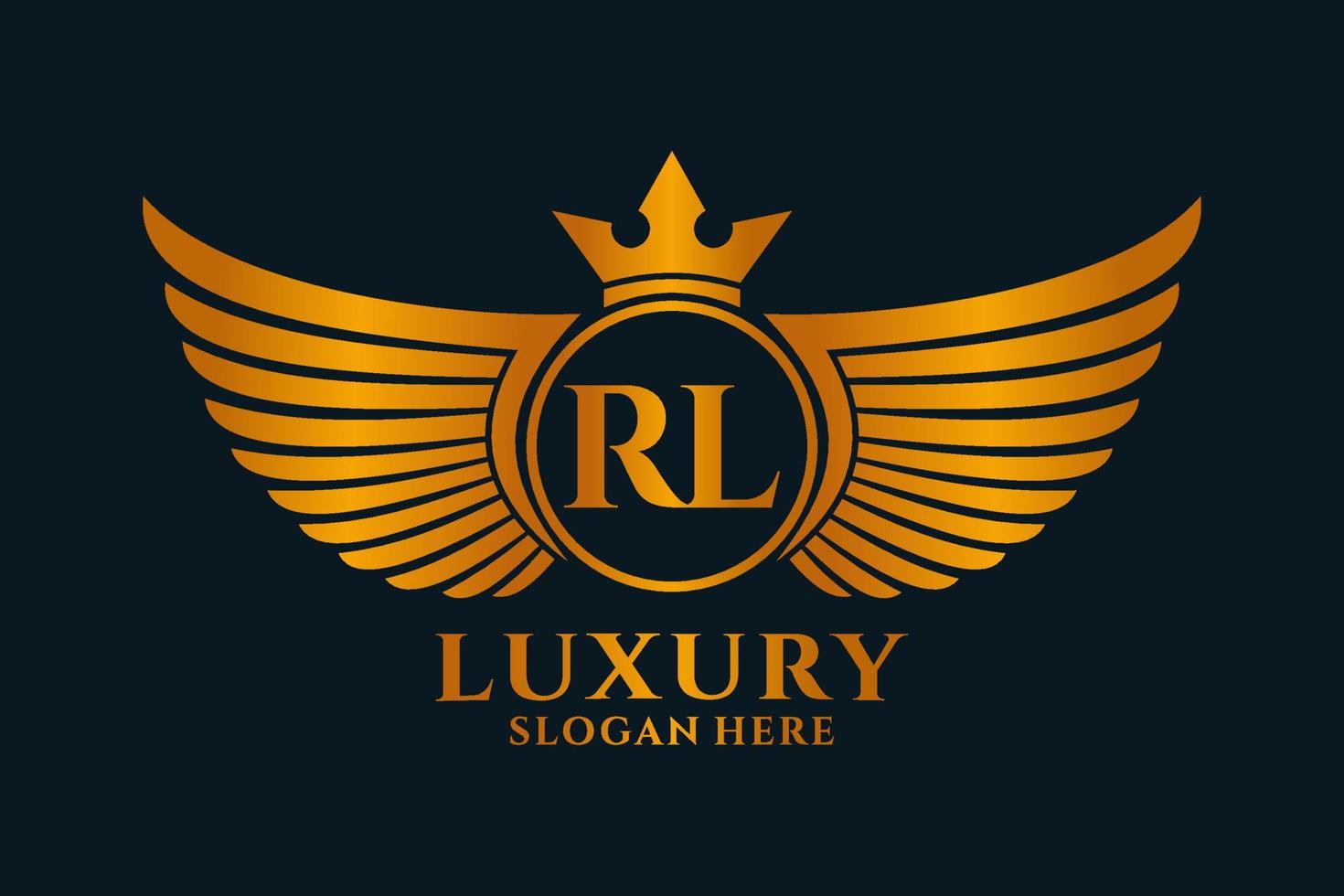 Luxury royal wing Letter RL crest Gold color Logo vector, Victory logo, crest logo, wing logo ...