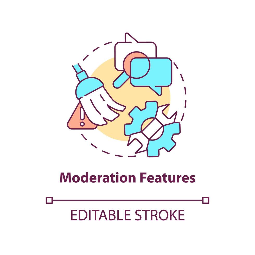 Moderation Features Concept Icon Commenting System Attribute Abstract