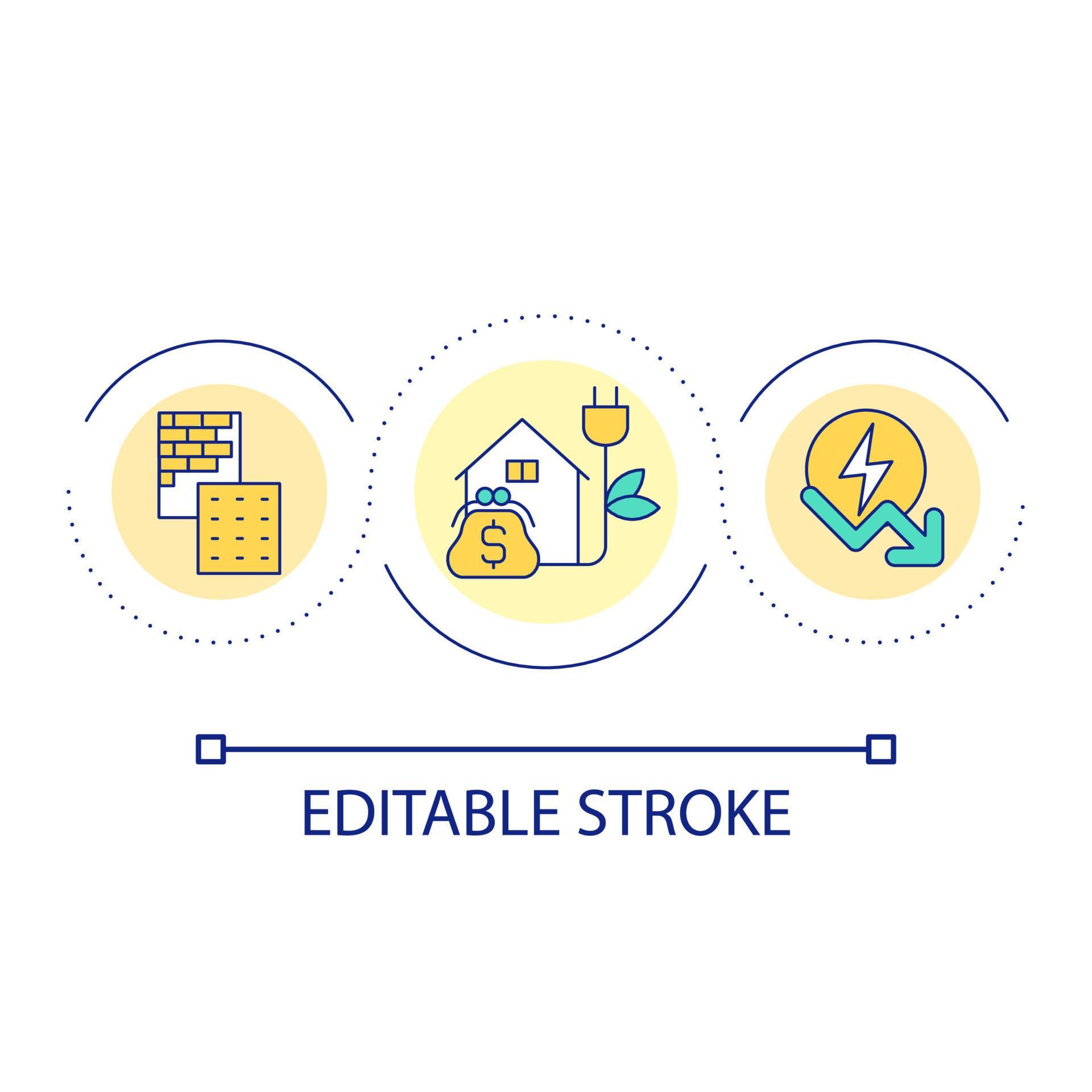 Constructing Energy Efficient Buildings Loop Concept Icon Building Materials Technologies