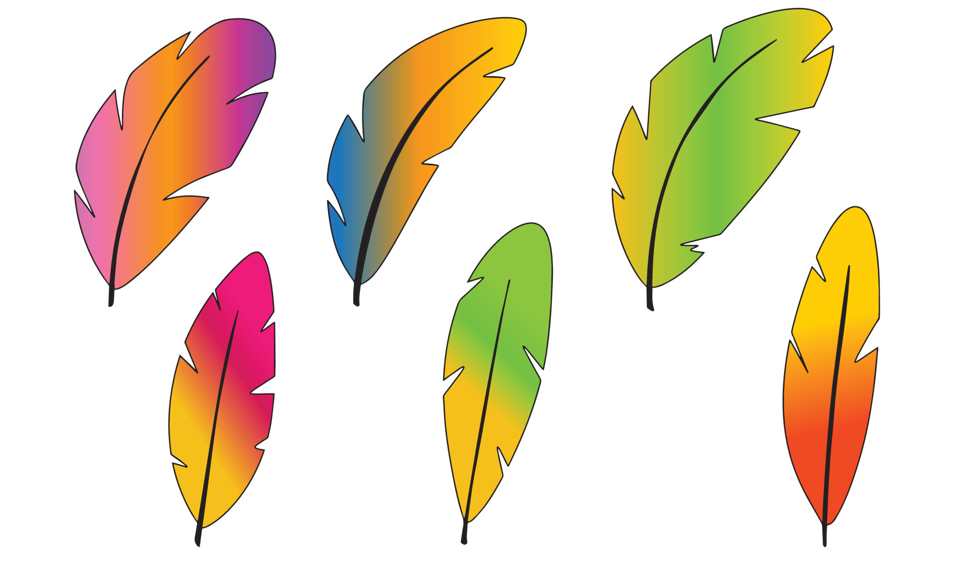Colored Turkey Feather Clipart