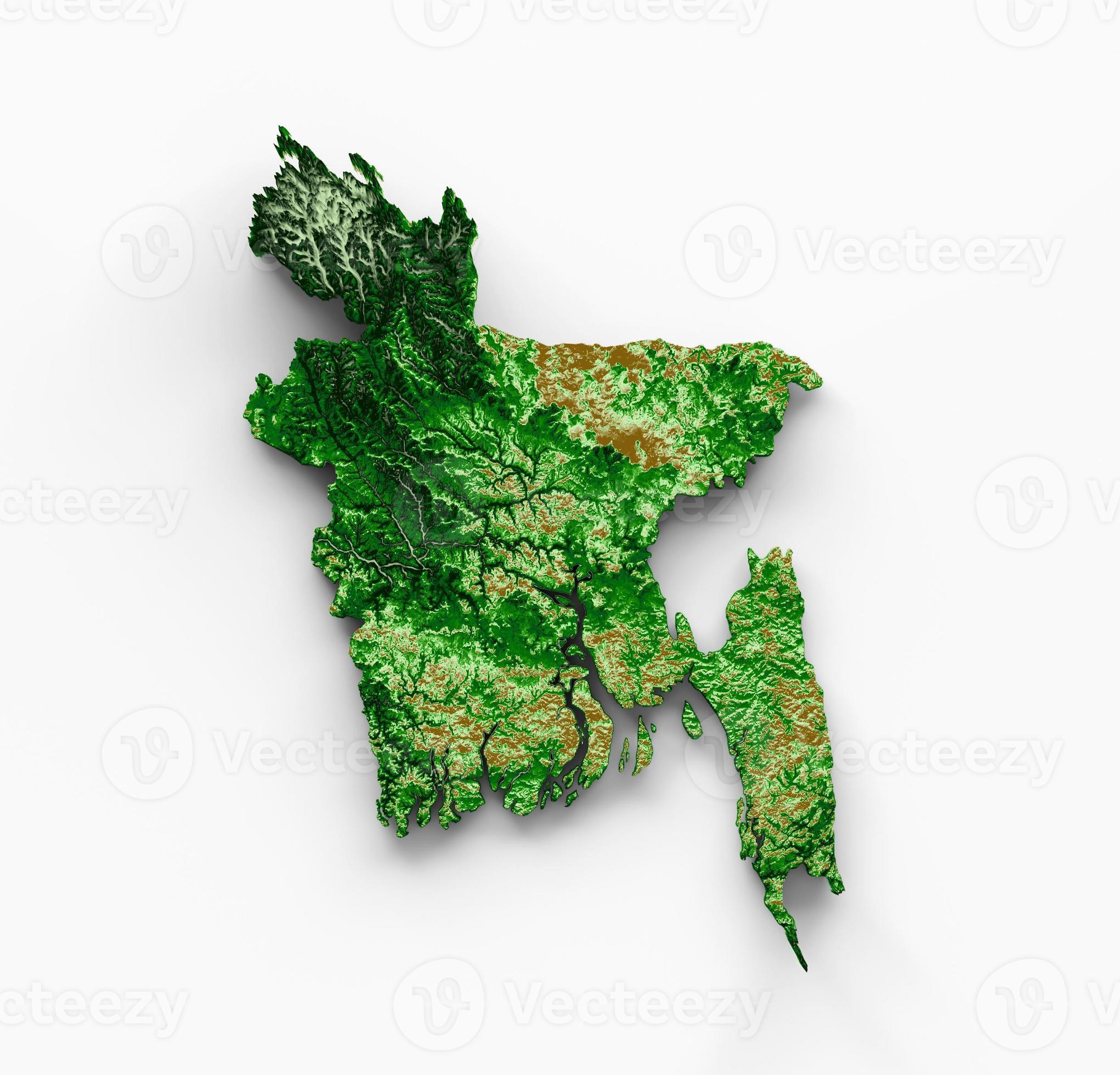 Bangladesh Topographic Map 3d realistic map Color 3d illustration 11880657 Stock Photo at Vecteezy