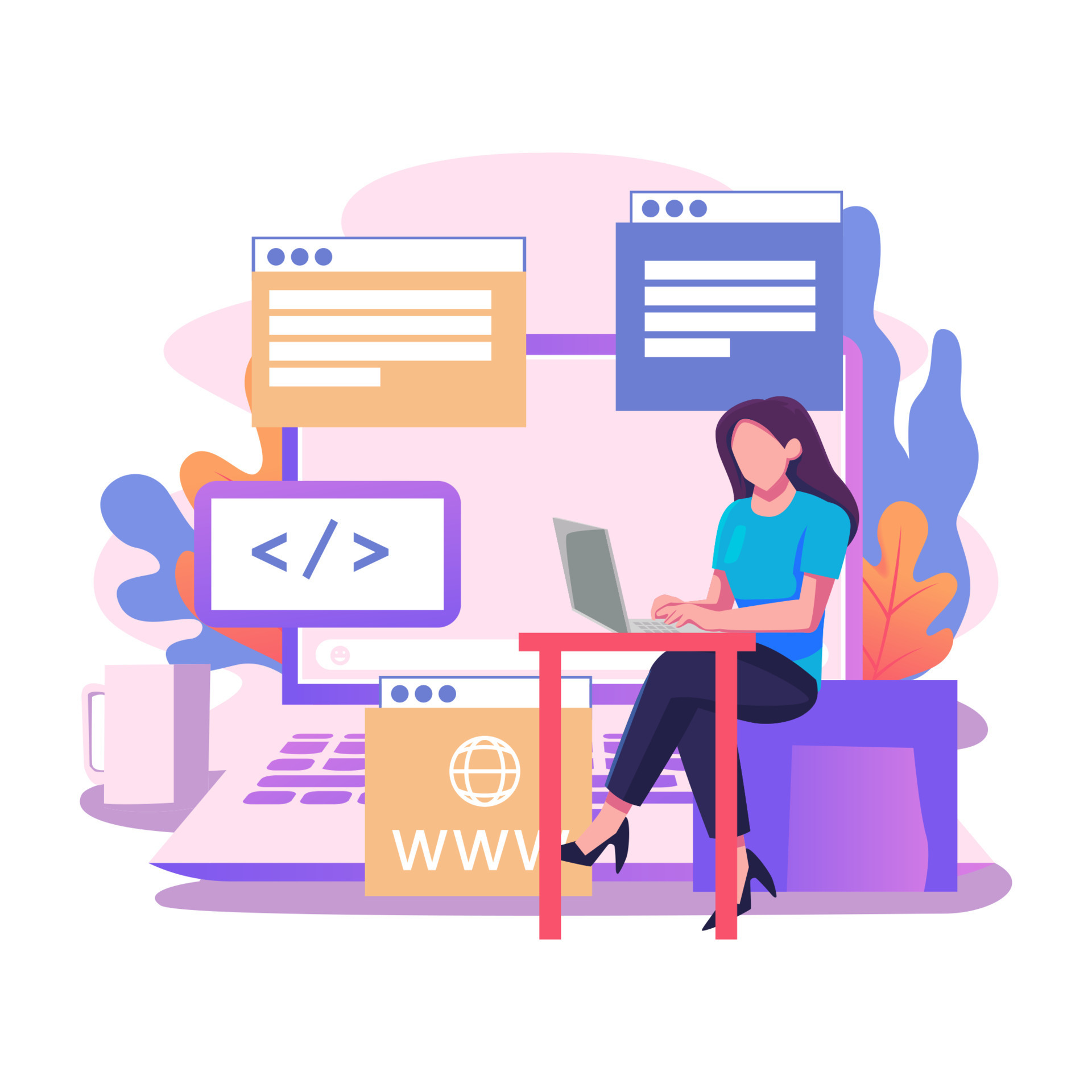 Software Requirement Description Flat Style Illustration Design