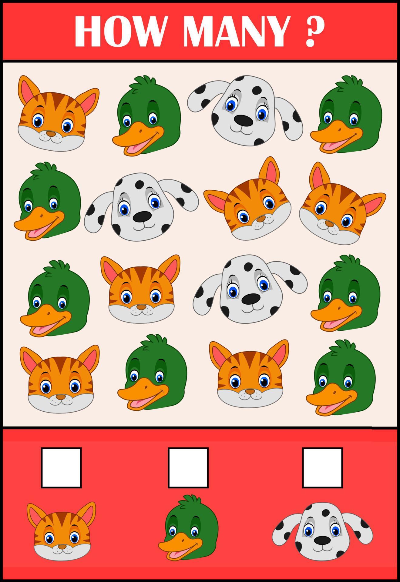Education counting game of animals for preschool children 11882720 ...