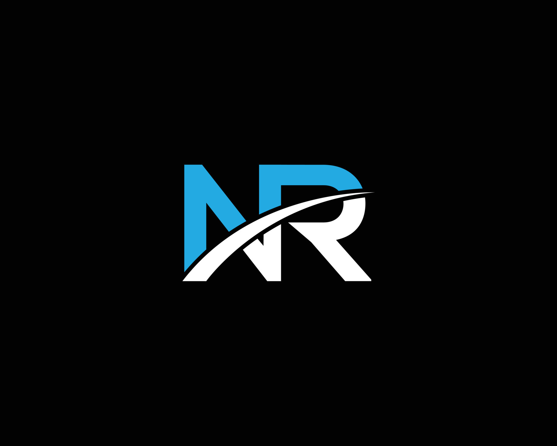 el logotipo de la letra nr combinó un diseño vectorial de estilo ...