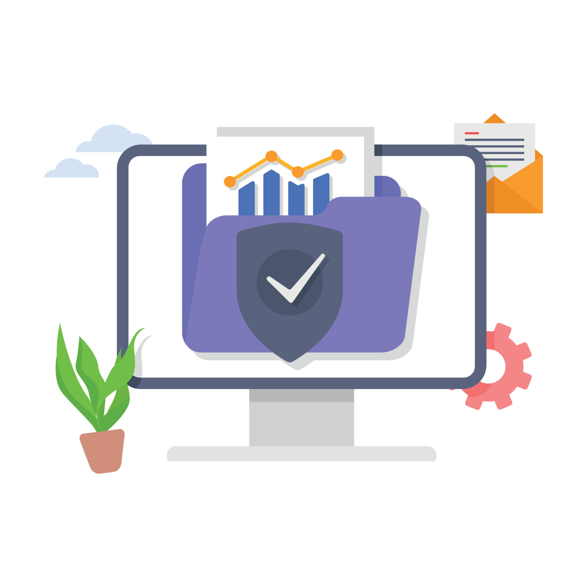 Secure Confidential Files Folder With Paper Documents Access And Private Lock Illustration