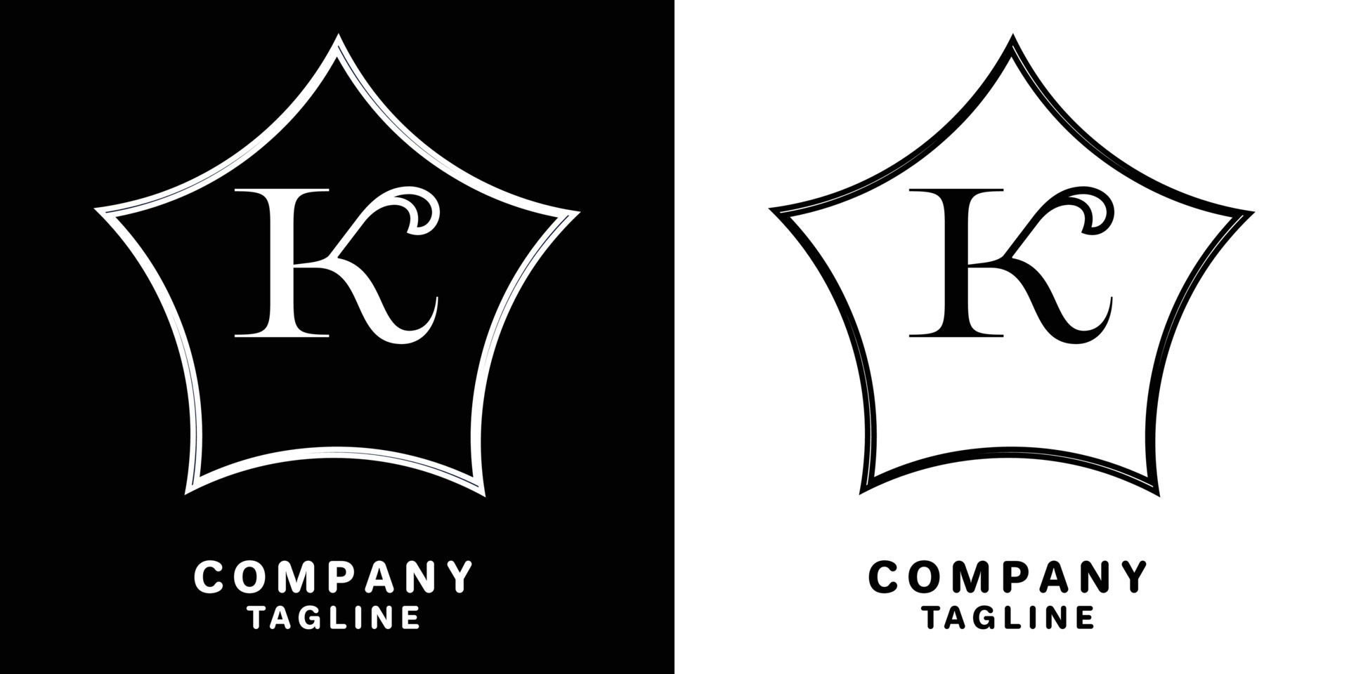 Letter K Initial Logo Template Alphabet With White And Black Frame 11883865 Vector Art At Vecteezy
