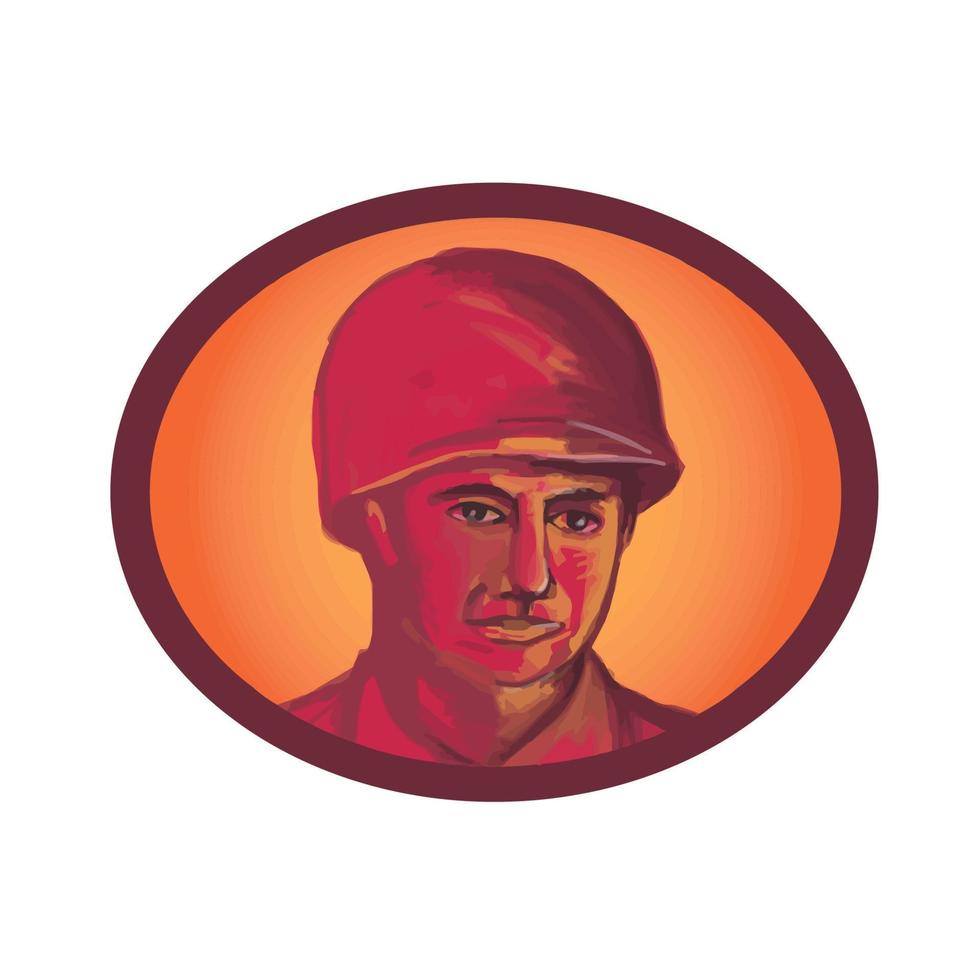 World War Two American Soldier Head Watercolor 11885565 Vector Art At