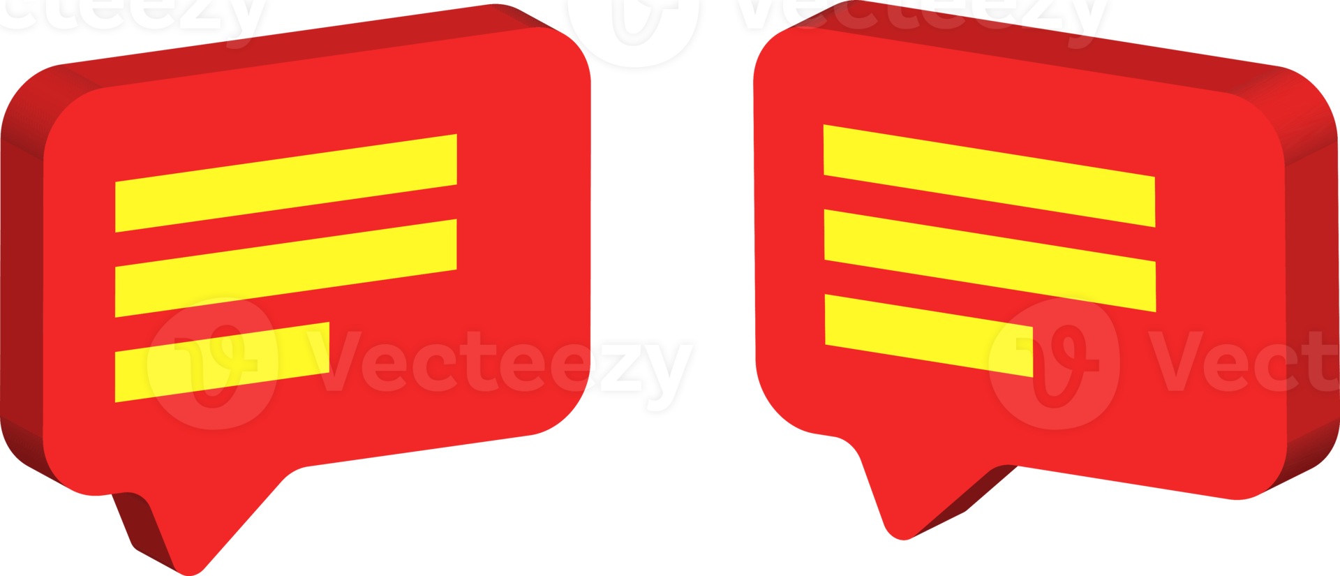 red 3d message or chat icon contains 3 lines of text 11886610 PNG