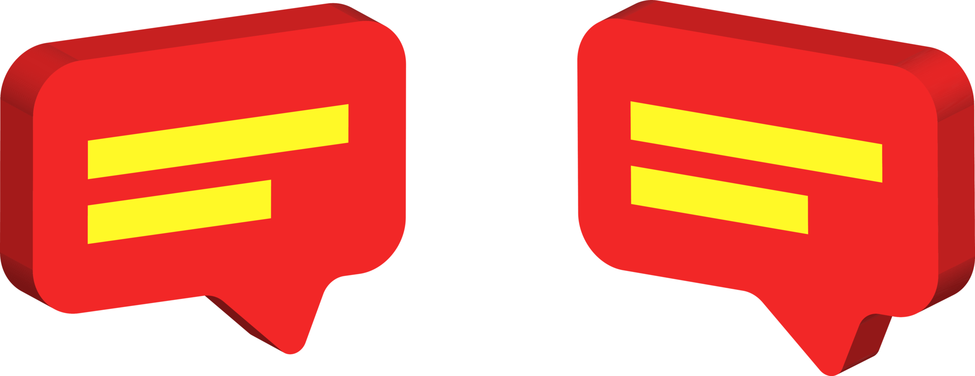 Red 3d Message Or Chat Icon Contains 2 Lines Of Text 11886620 Png