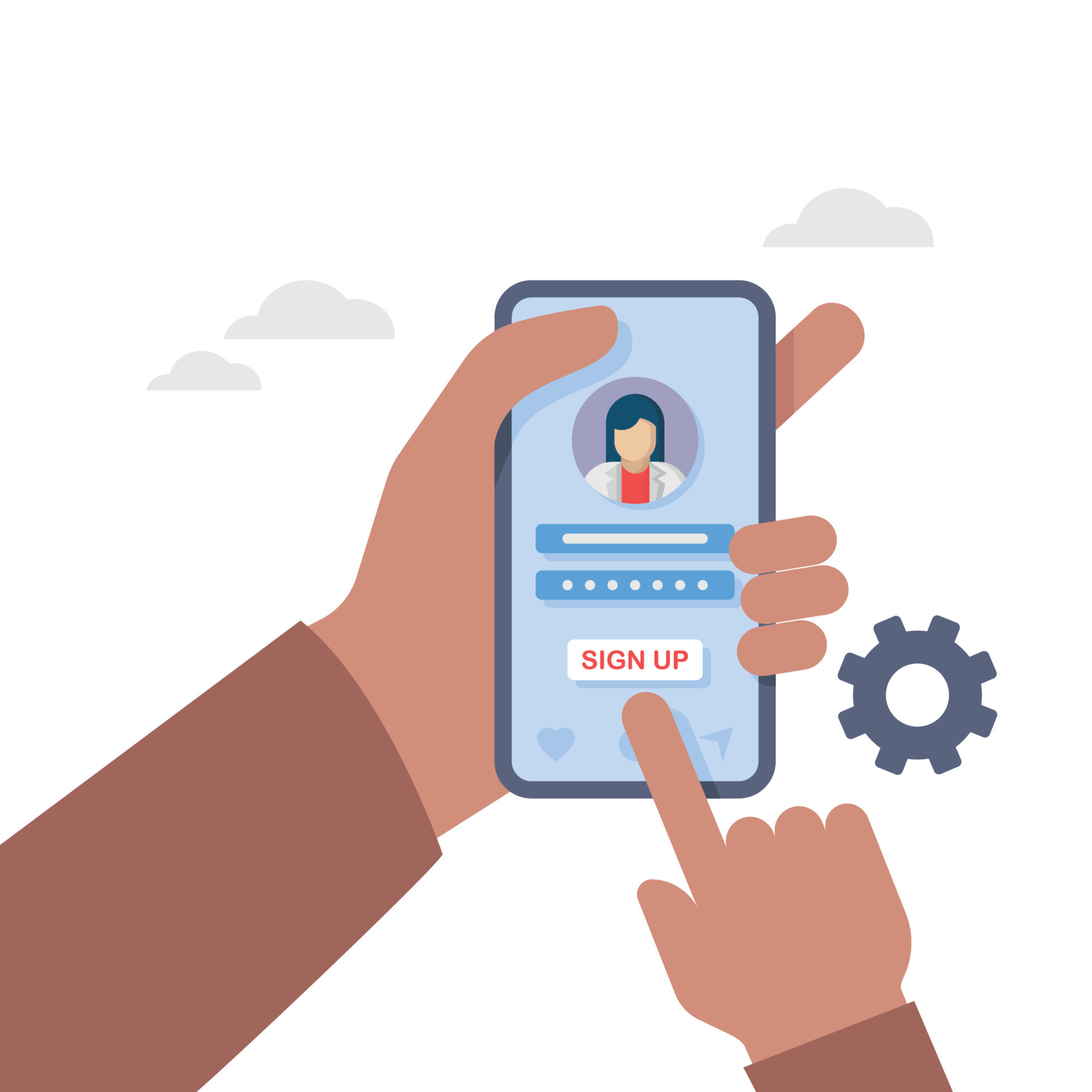 Sign In To Online Account Mobile App User Interface Secure Login And Password Illustration