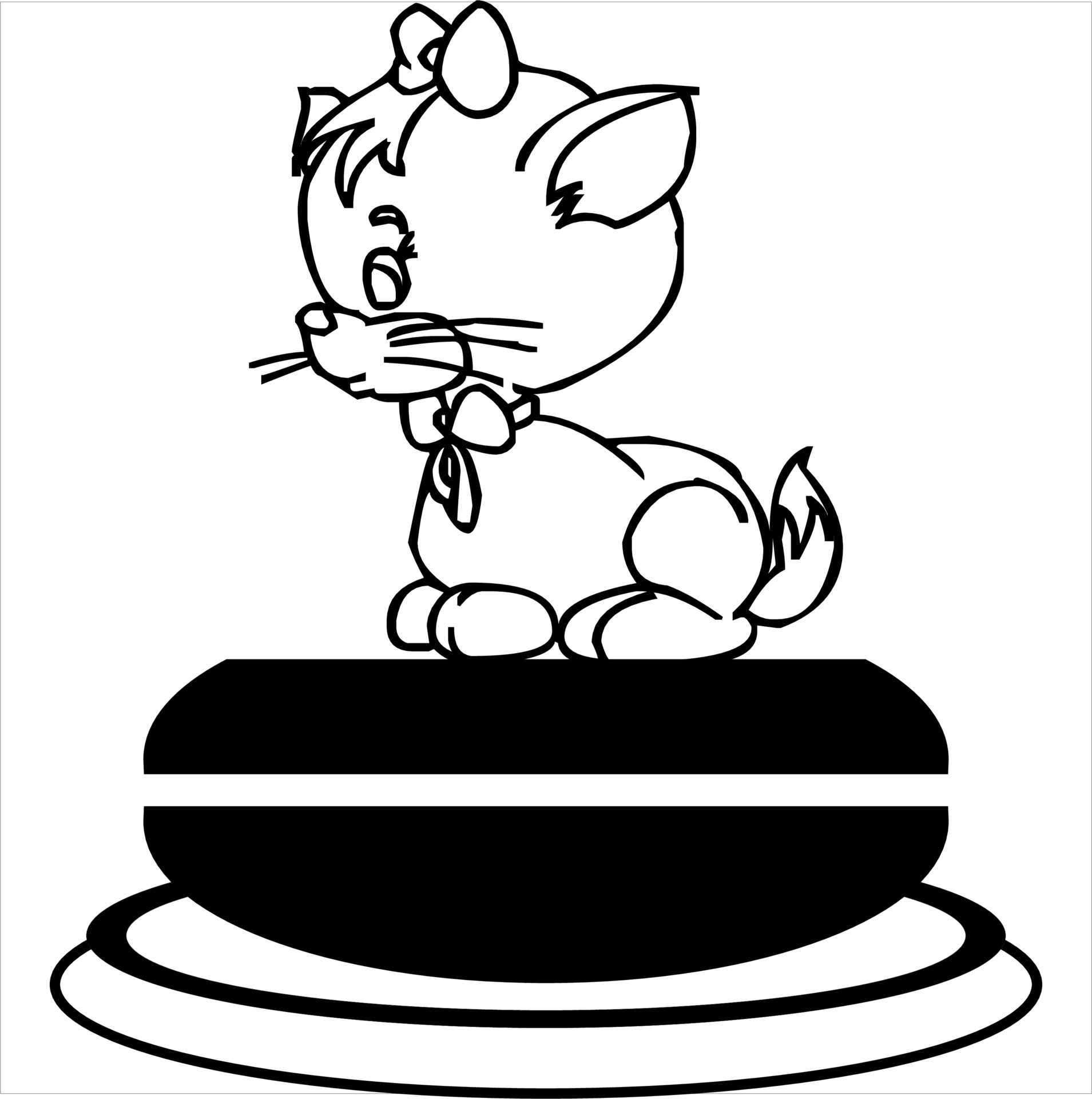 Vector Imagen De Icono De Gato Garabato Color Blanco Y Negro Con