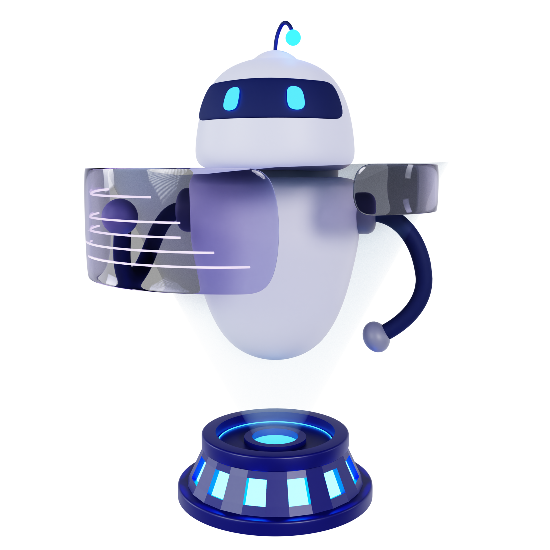 Ilustración de holograma de robot de inteligencia artificial 3d 11888452 PNG