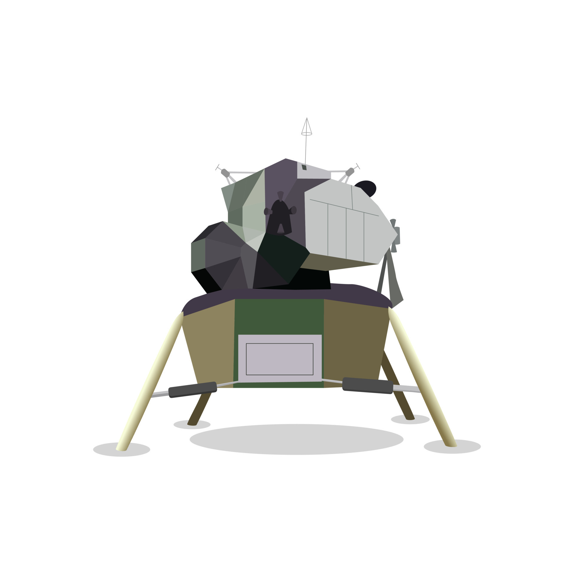 Apollo 11 Lunar Module Eagle Vector Illustration Isolated On The White