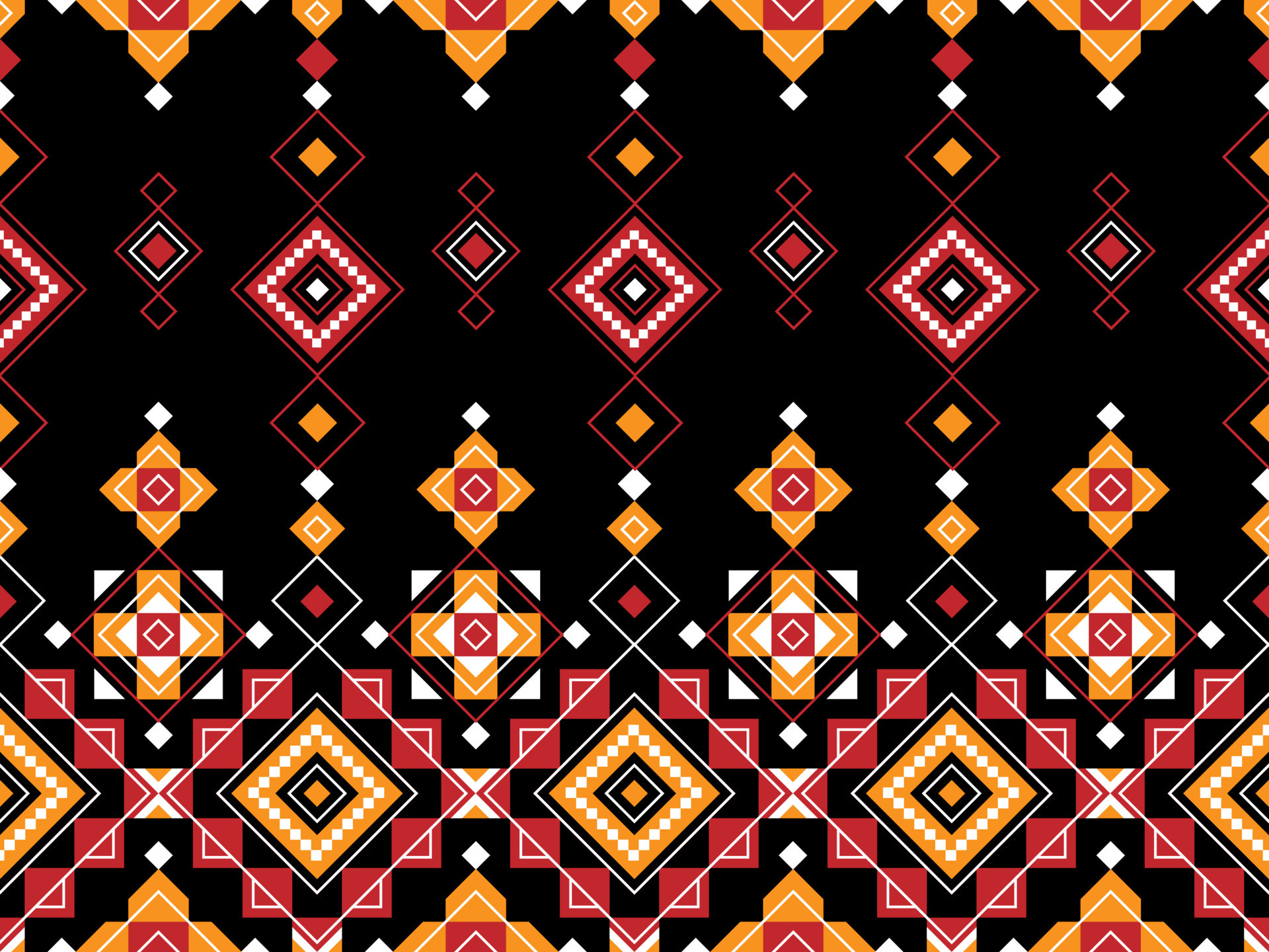 Abstract geometric tribal ethnic ikat folklore diamonds oriental seamless pattern traditional ...