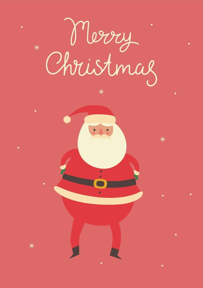 Christmas card with cute santa claus. Vector graphics. 11891864 Vector ...