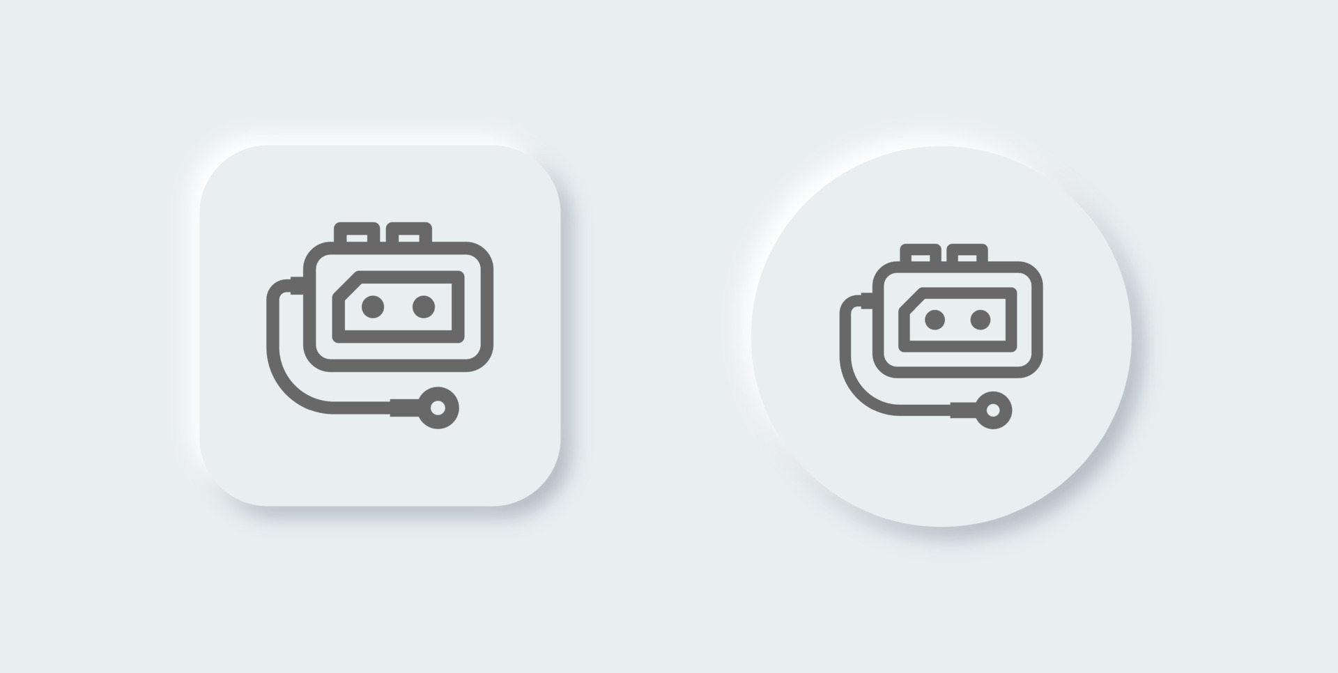 Vintage Audio Player Line Icon In Neomorphic Design Style Retro