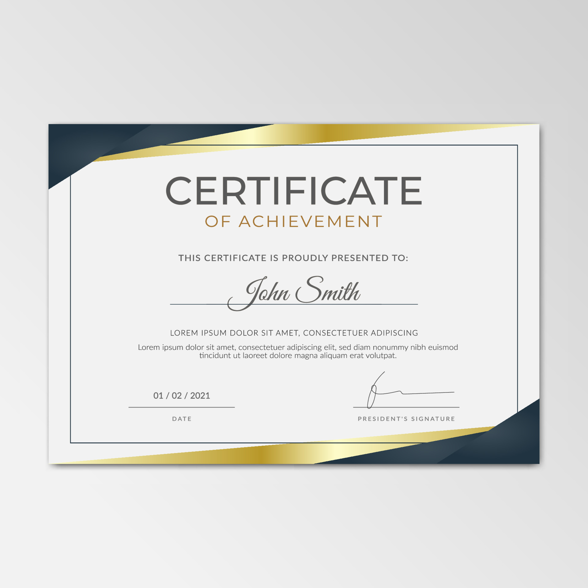 Certificate of appreciation template, Clean modern certificate with ... Certificate of appreciation template, Clean modern certificate with ...