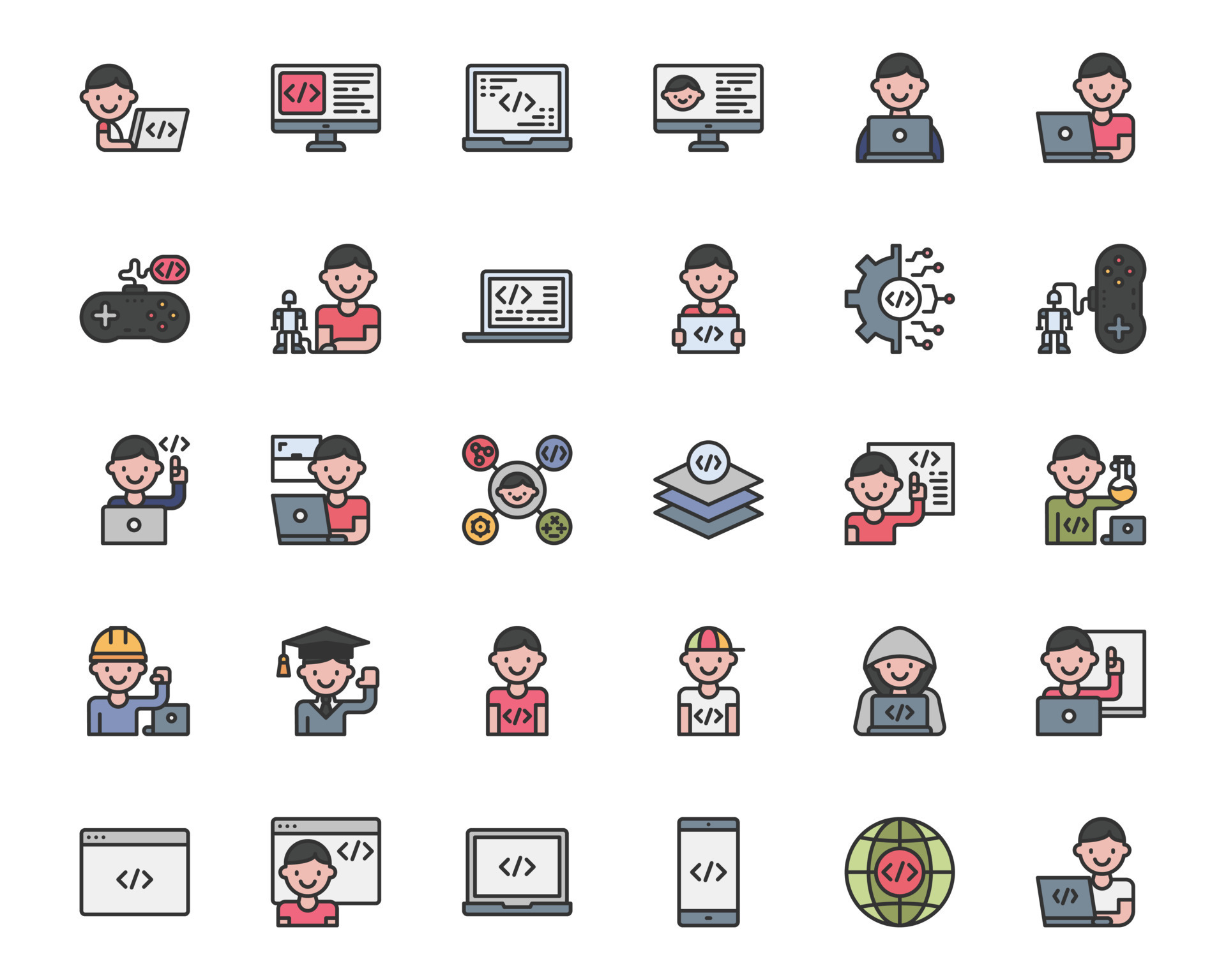 kids coding icon vector , studying, game, development, robotics ...