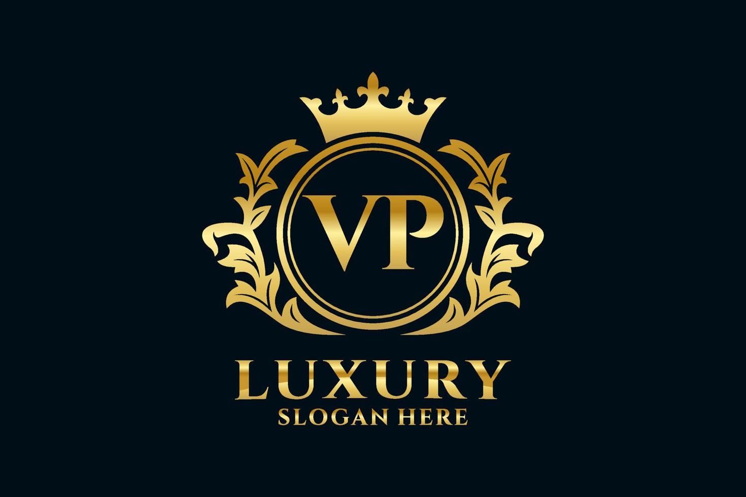 plantilla de logotipo de lujo real de letra vp inicial en arte vectorial para proyectos de marca ...