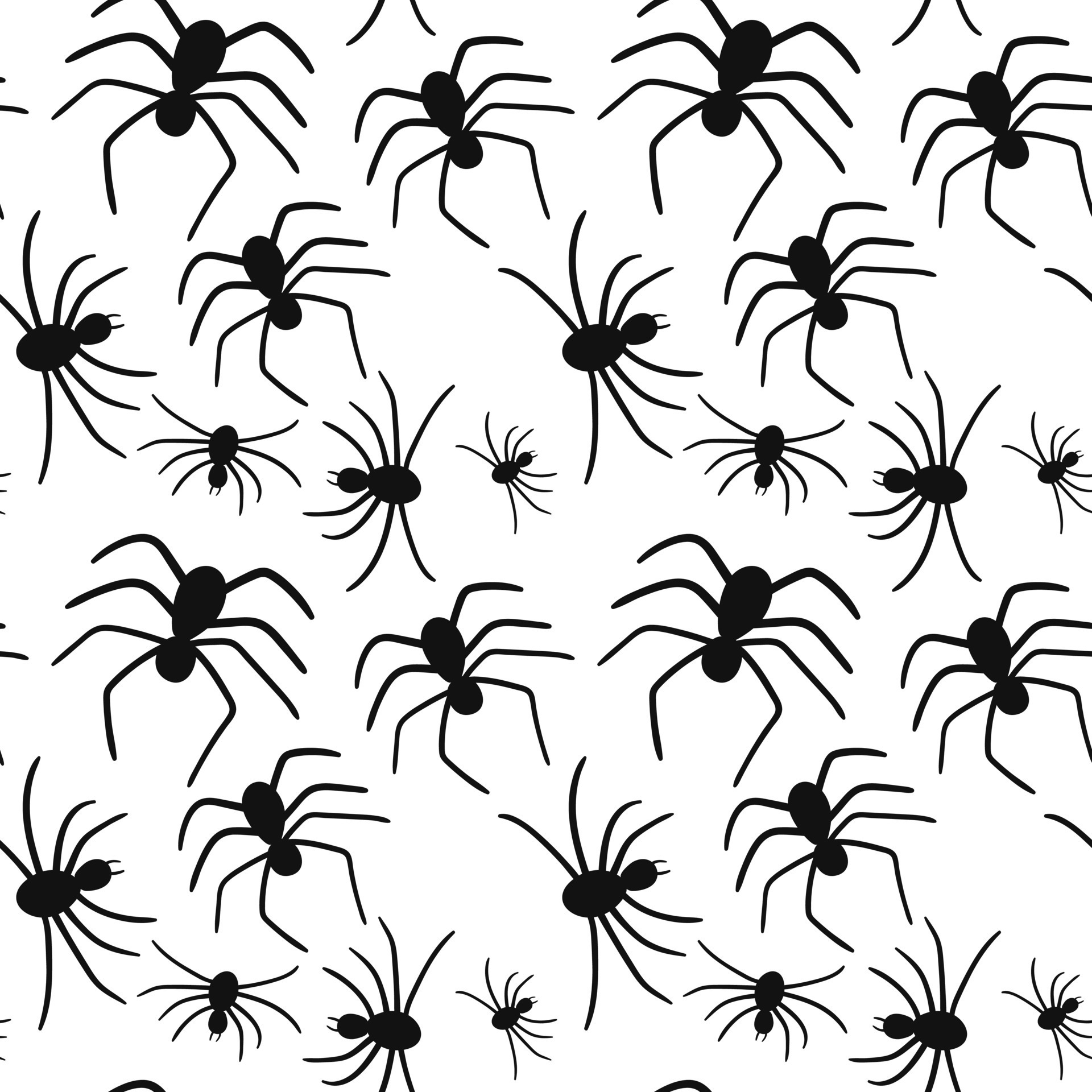 Spiders web seamless pattern. Vector spider isolated on white ...