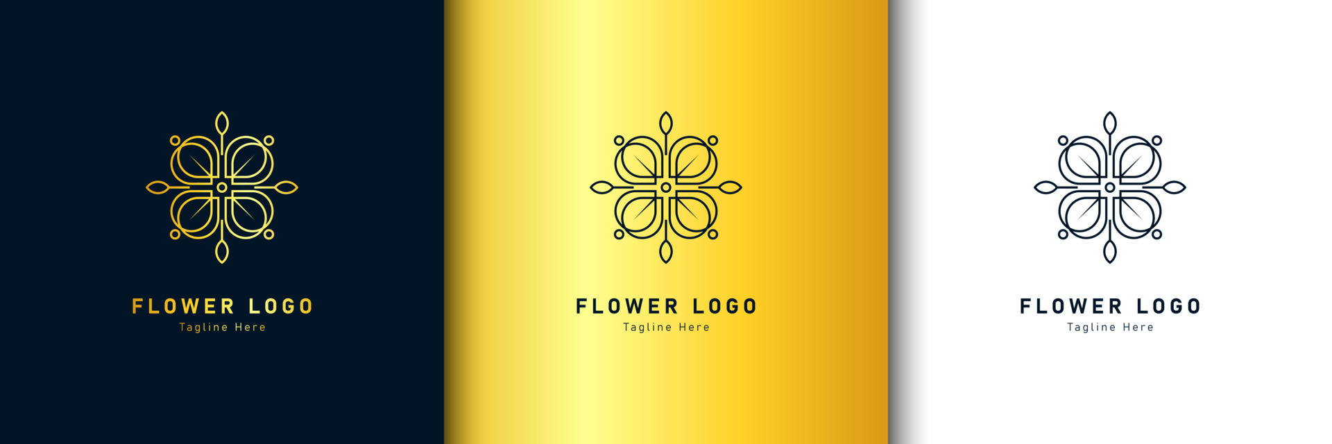 Luxury Gold Beauty Flower Spa Logo Template Wellness Design For Health