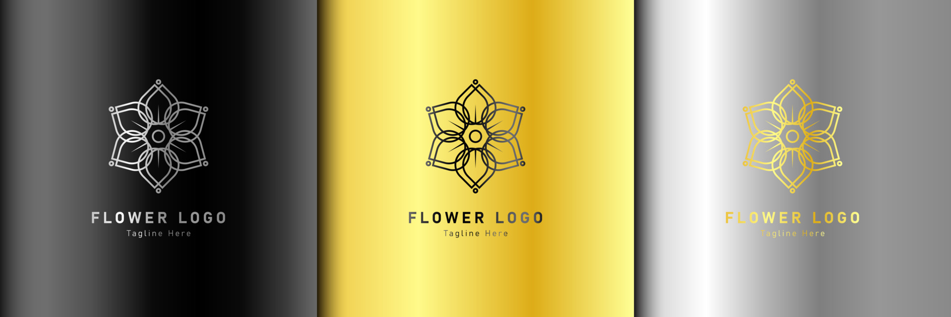 Luxury Gold Beauty Flower Spa Logo Template Wellness Design For Health